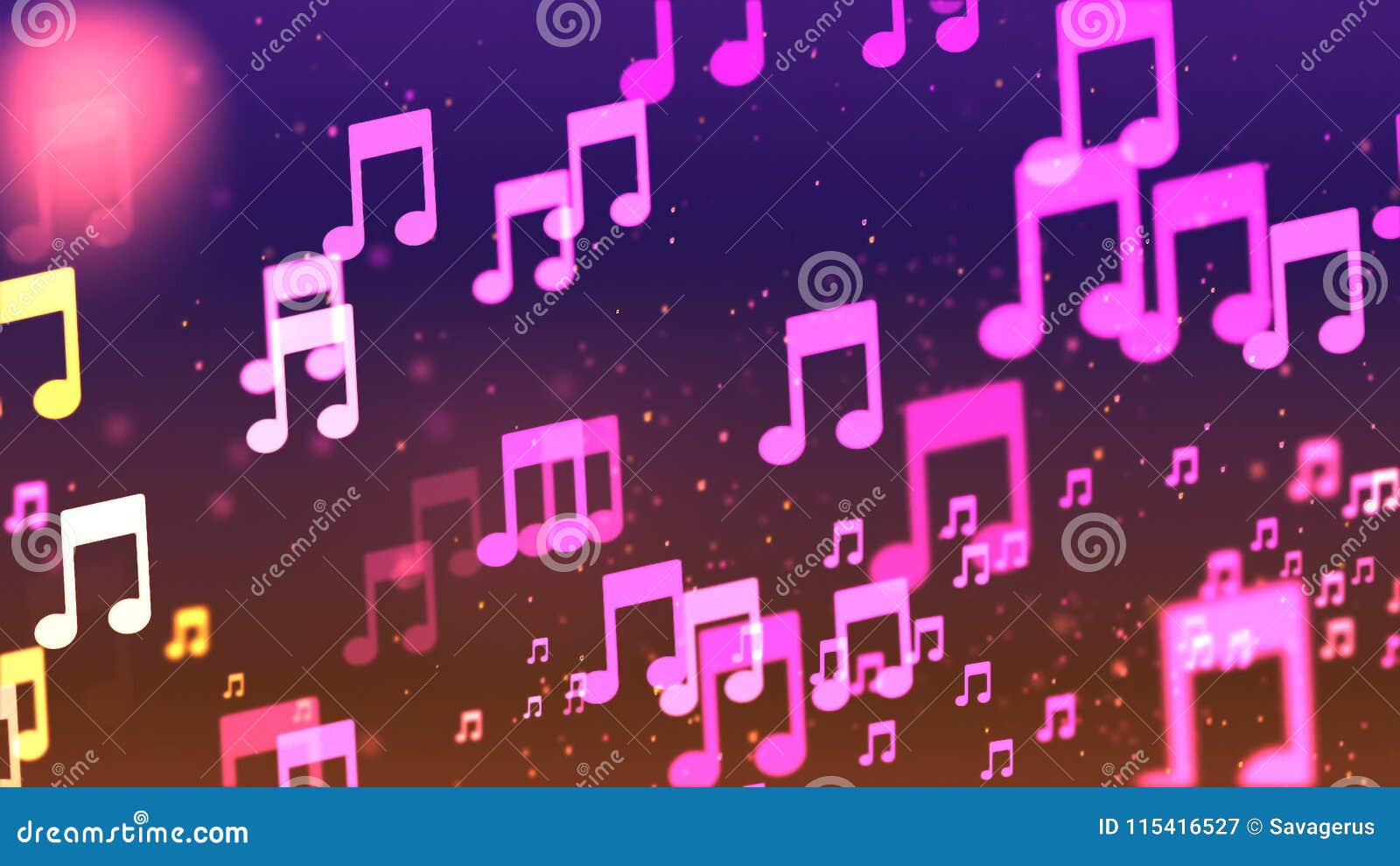 Background with Nice Flying Musical Notes Stock Illustration ...