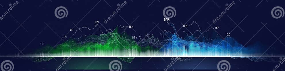 Abstract Background Noisy Graph in White Lines from Circles and Blurred ...