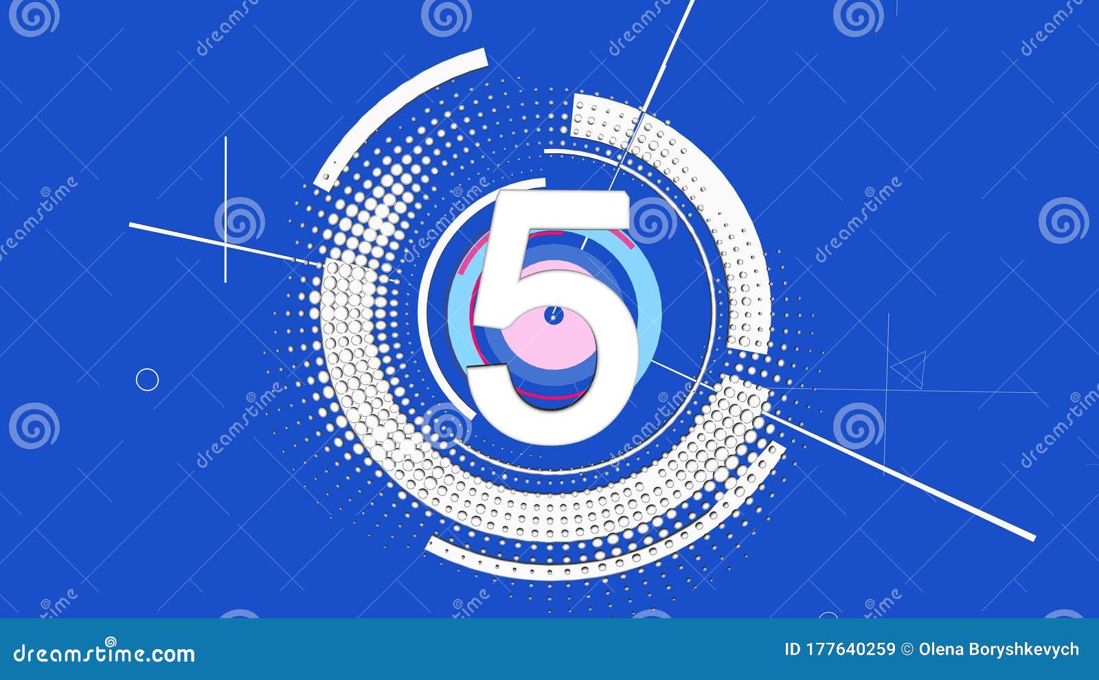 Abstract Background with the Number Five Stock Illustration ...