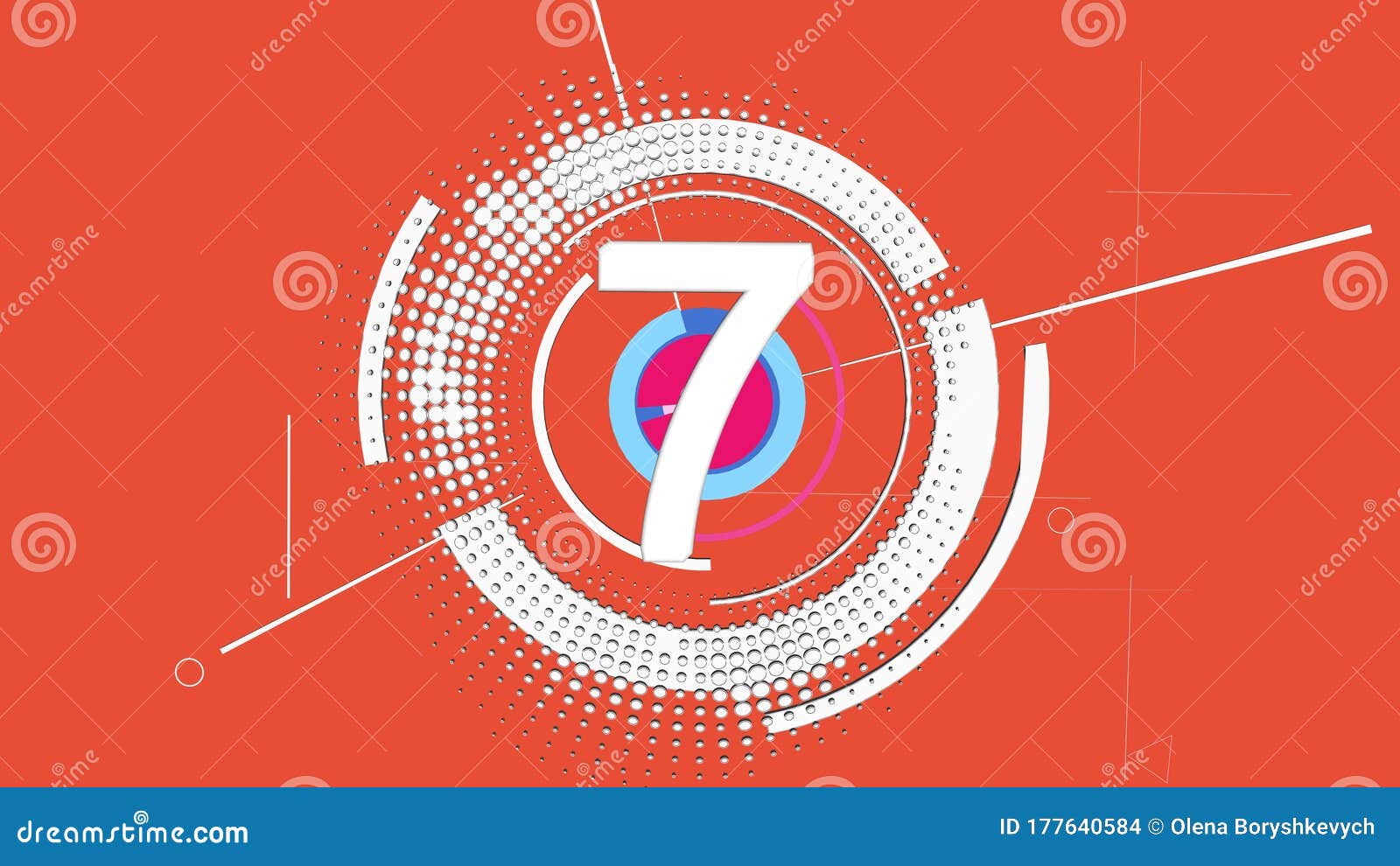 Abstract Background with the Number Seven Stock Illustration ...