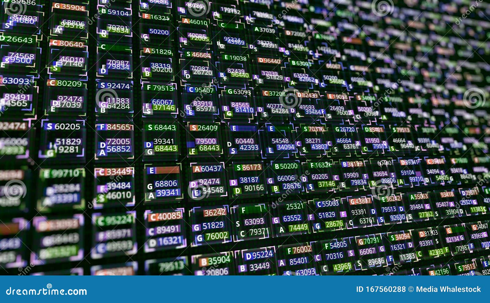 Abstract Background of Numbers in Cells. Animation Stock Illustration ...