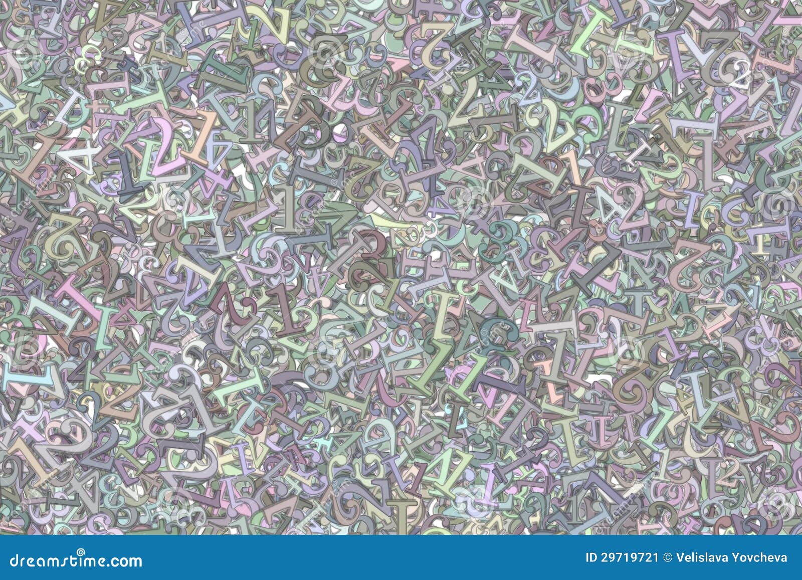 Randomly Scattered Numbers in Pastel Colors Stock Illustration ...