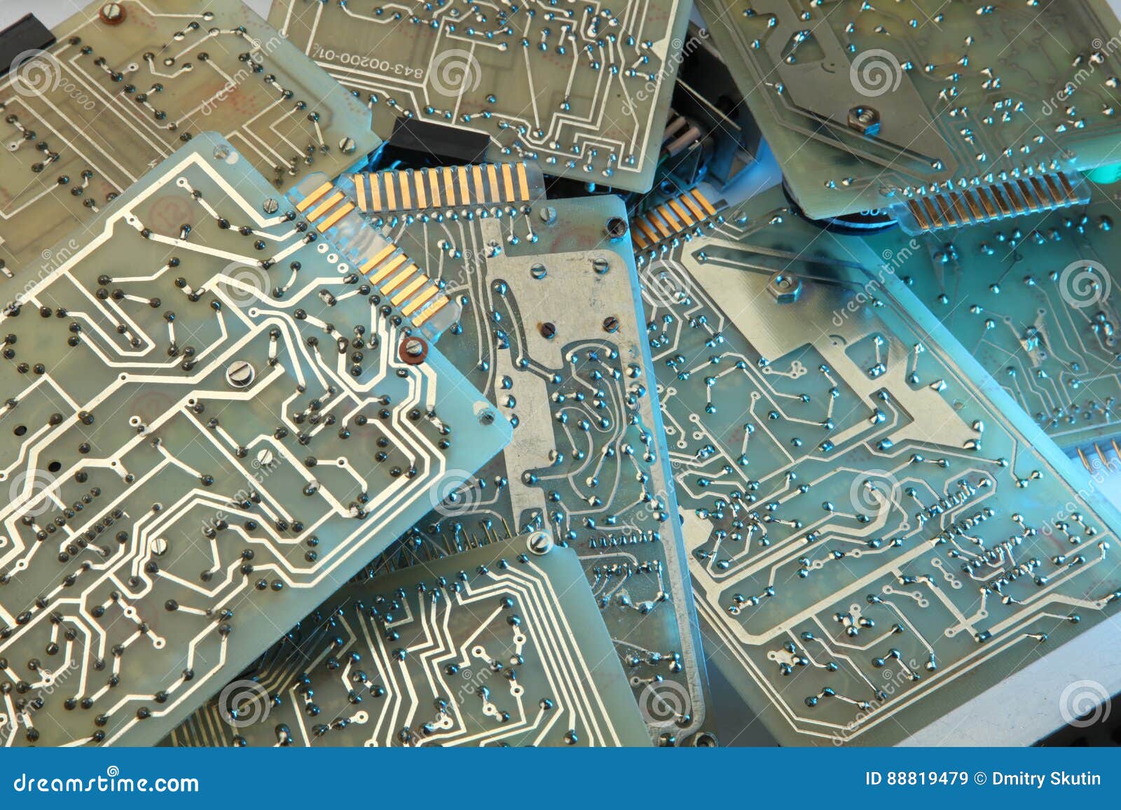 Abstract Background with Old Computer Circuit Board Stock Image - Image ...