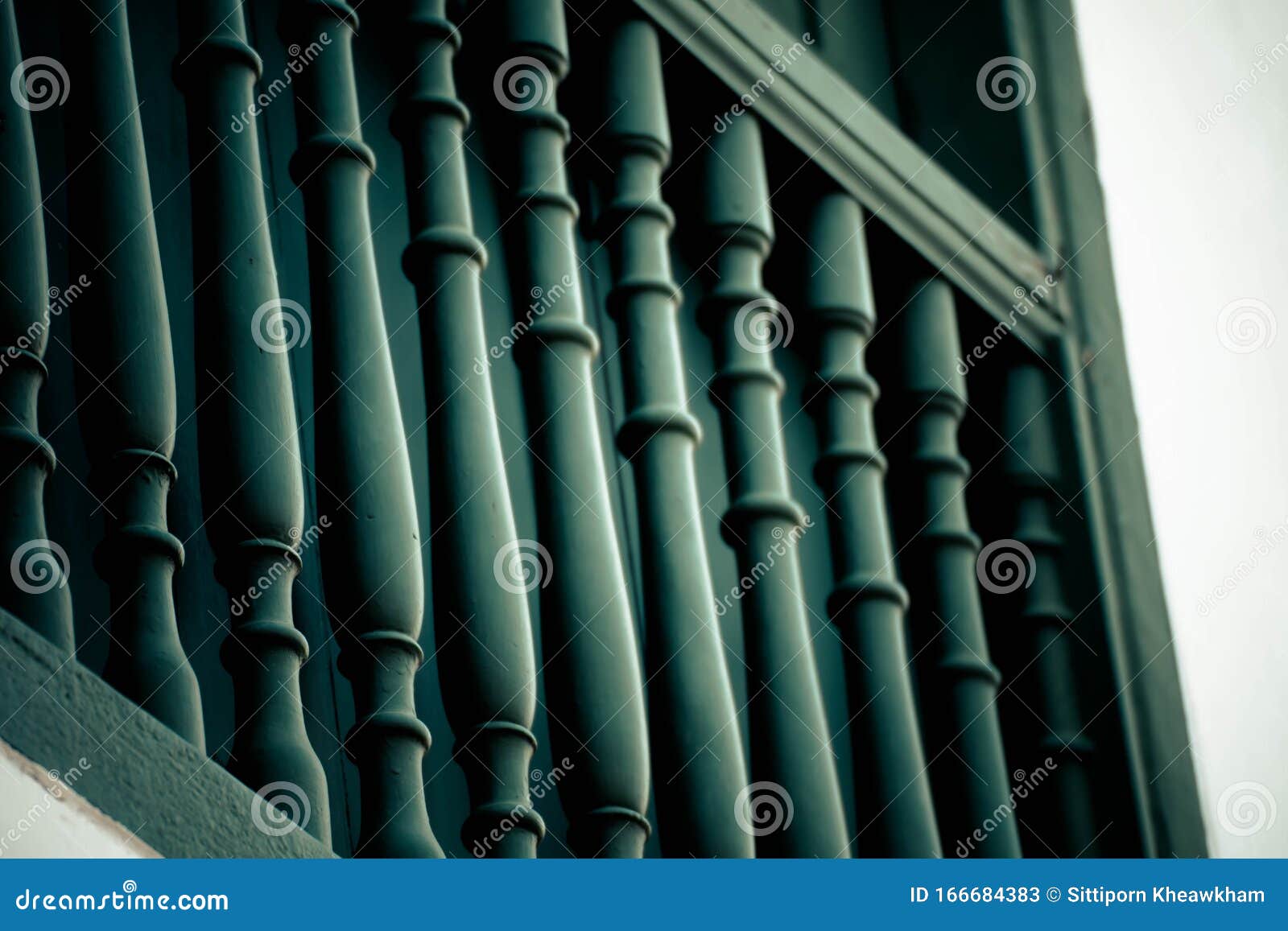 Abstract Background of Old Wood Railings Green Stock Image - Image of ...