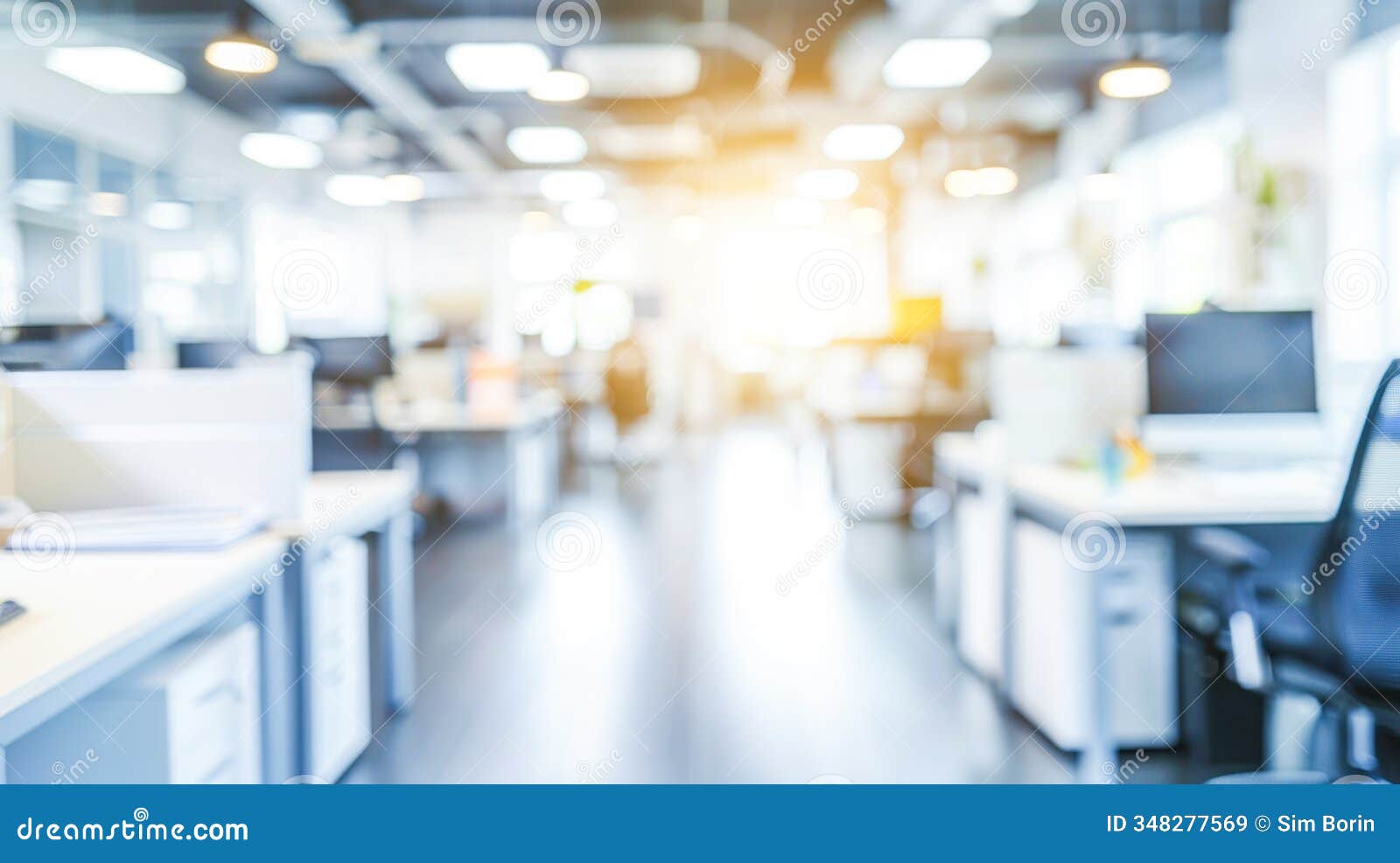 An Abstract Background of an Open-plan Office Layout Stock Illustration ...