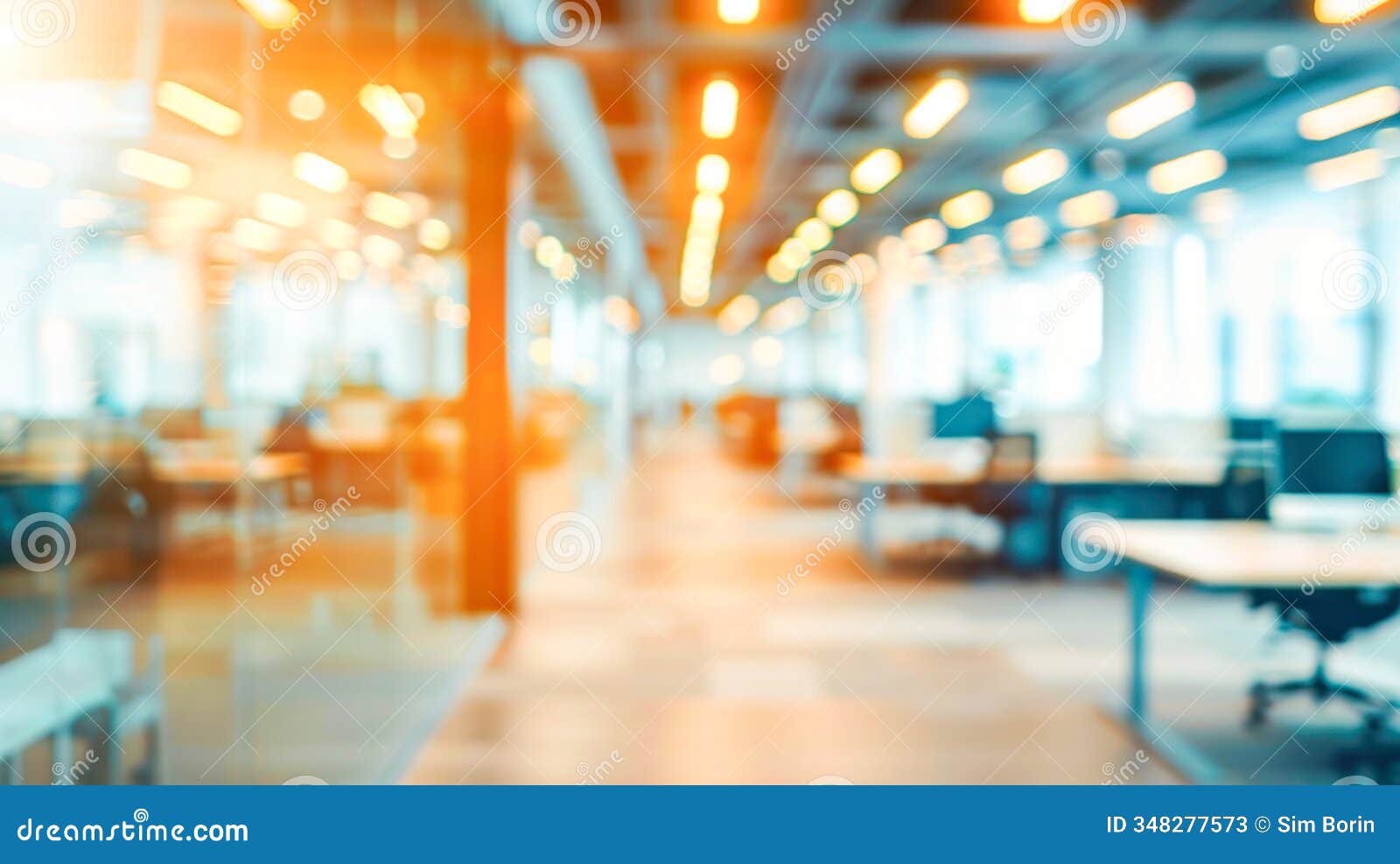 An Abstract Background of an Open-plan Office Layout Stock Illustration ...