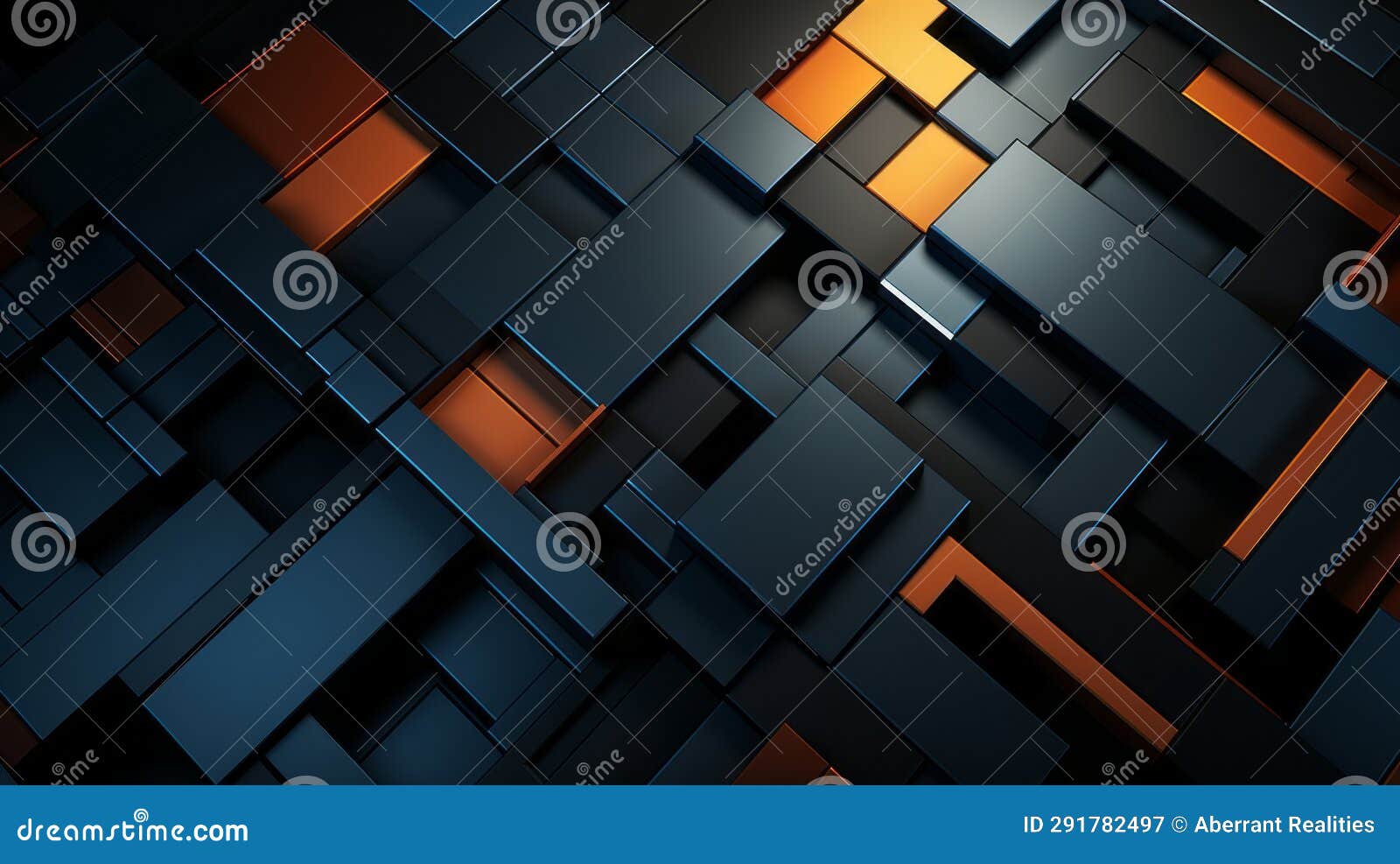 An Abstract Background with Orange and Blue Squares Stock Illustration ...