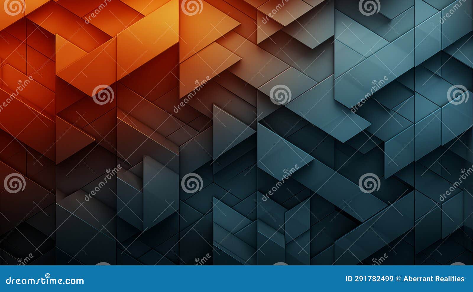An Abstract Background with Orange and Blue Squares Stock Illustration ...