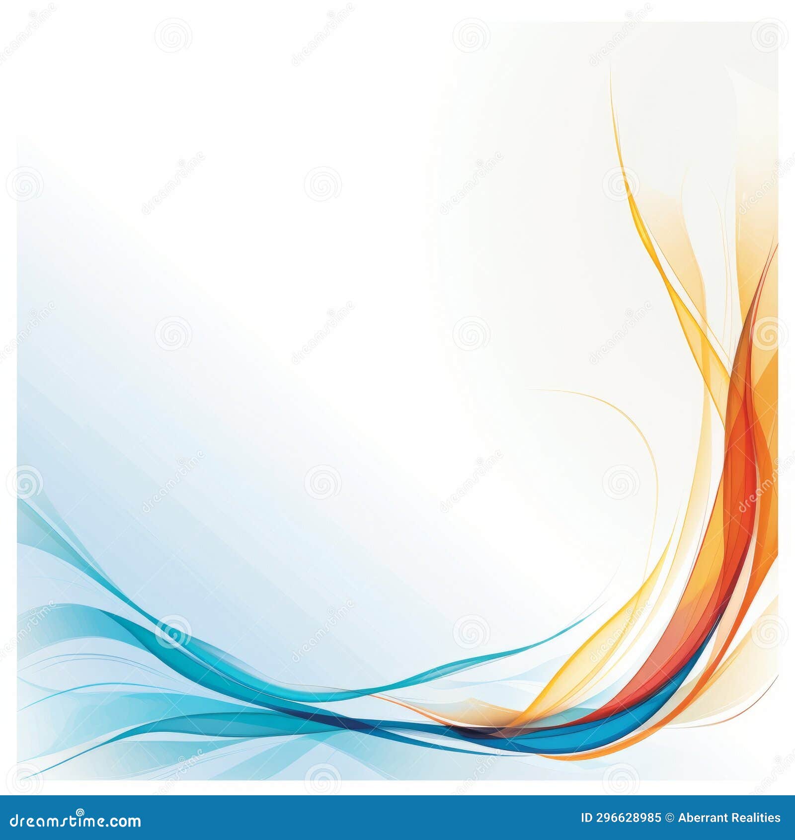 Abstract Background with Orange Blue and White Waves Stock Illustration ...