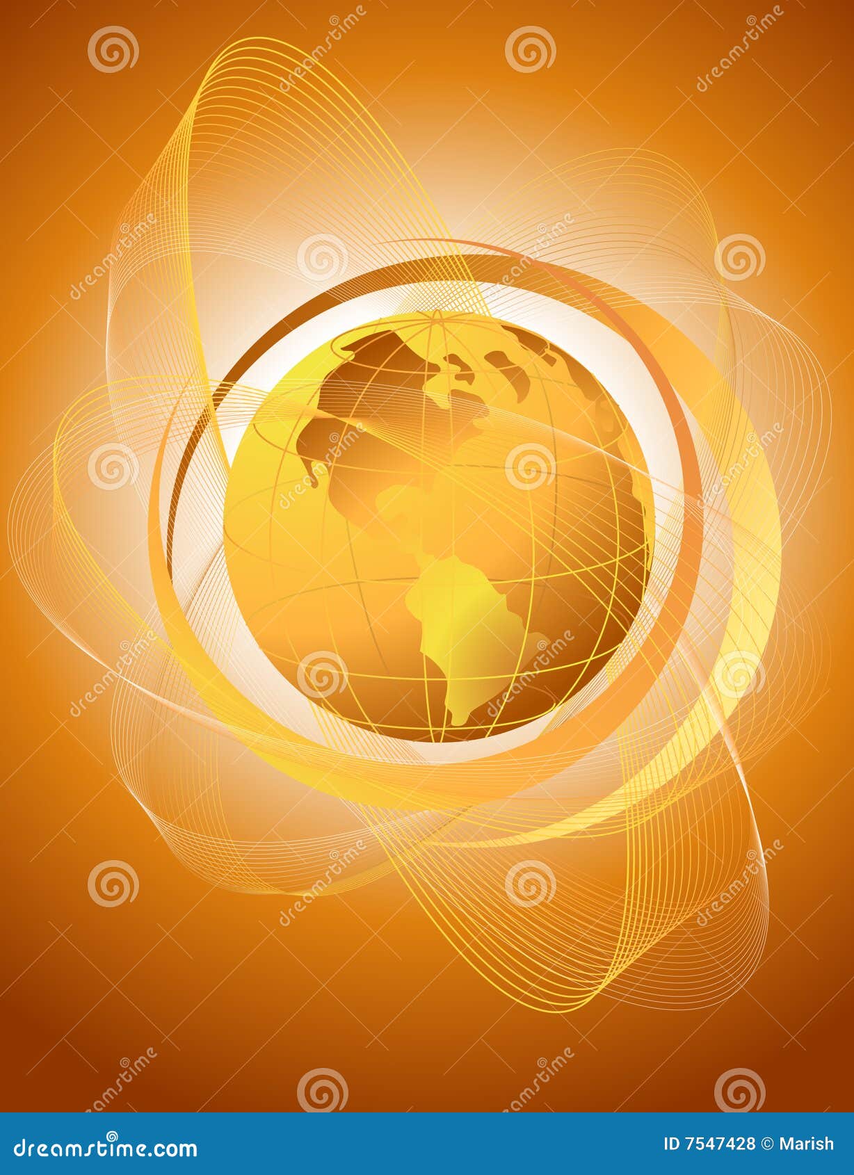 Abstract Background with Orange Globe Stock Vector - Illustration of ...