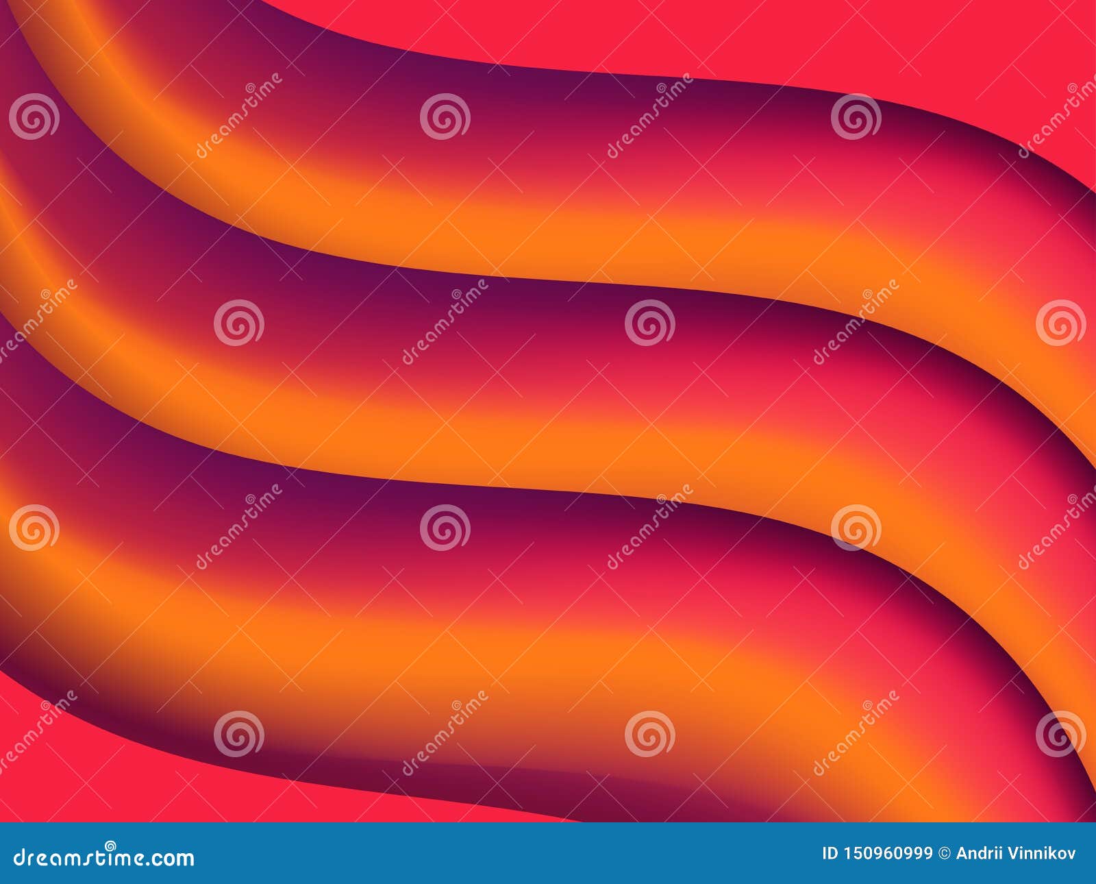 Abstract Background with Orange Gradient Waves. Dynamic Effect Stock ...