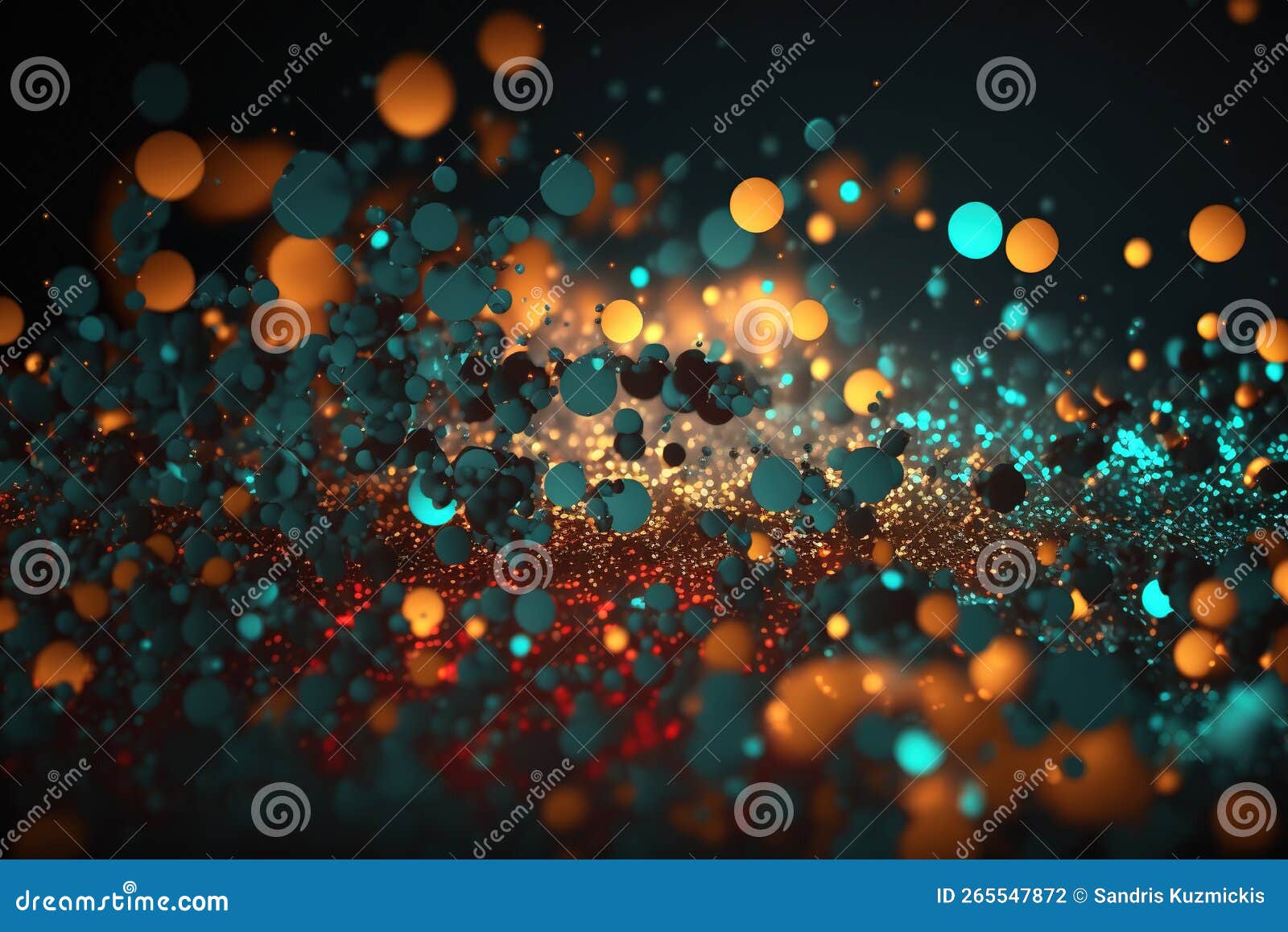 Abstract Background with Orange and Light Blue Particle. Generative AI ...