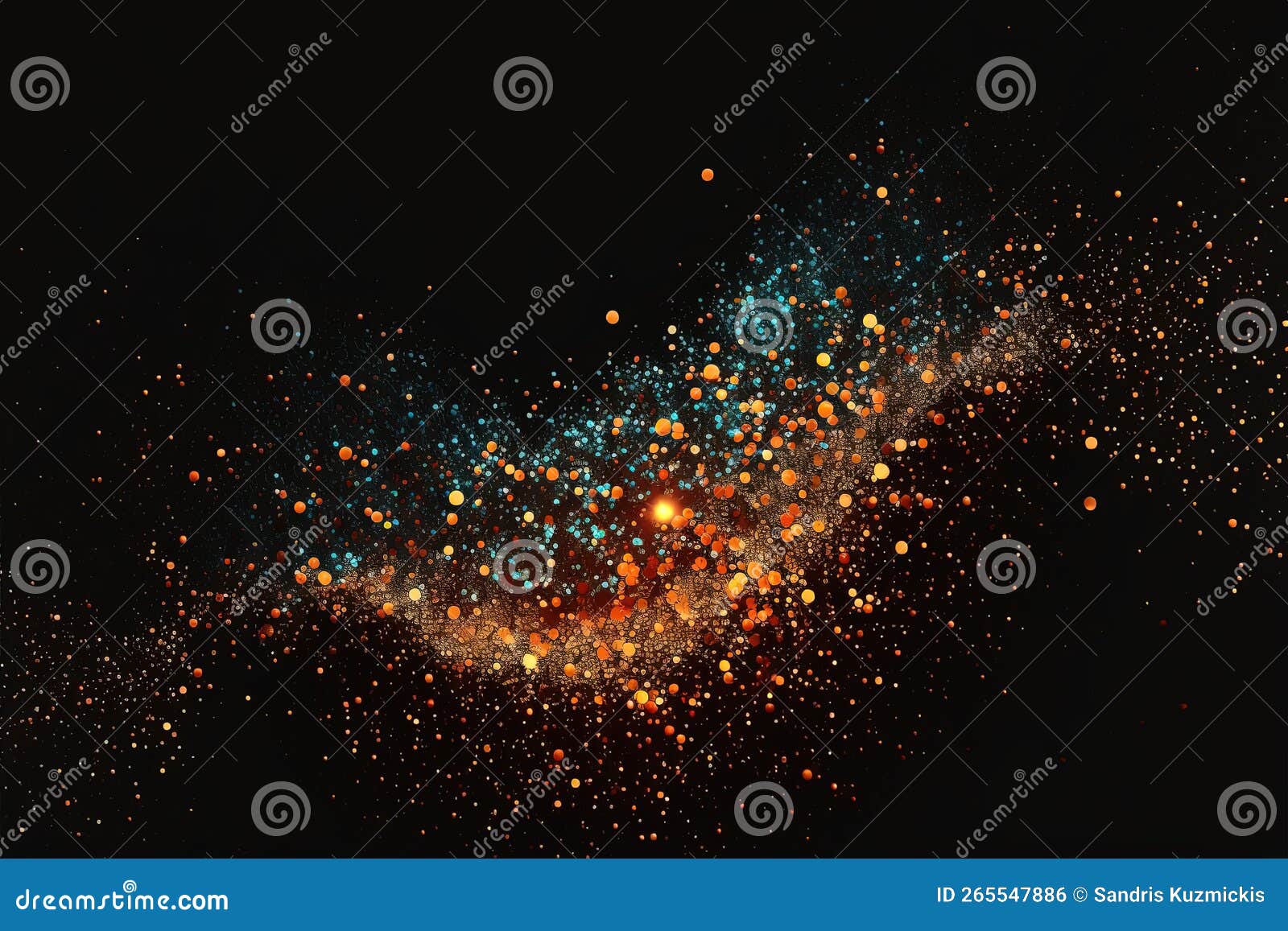 Abstract Background with Orange and Light Blue Particle. Generative AI ...
