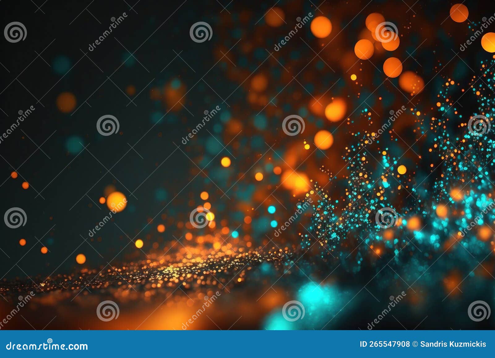 Abstract Background with Orange and Light Blue Particle. Generative AI ...