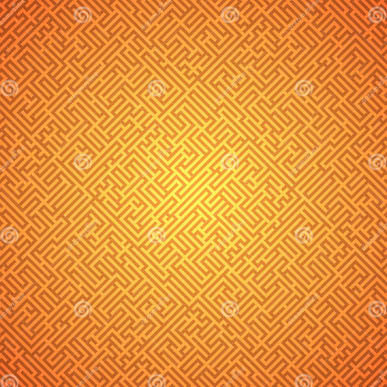 Abstract Background - Orange Maze Stock Vector - Illustration of sign ...