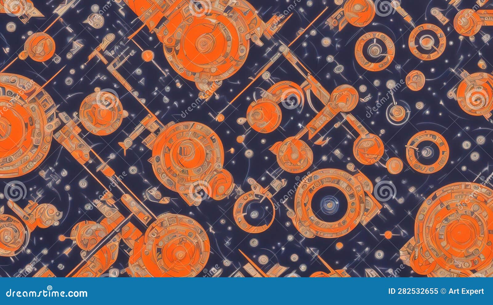 Abstract Background with Orange Patterns. Unusual Patterns Stock ...