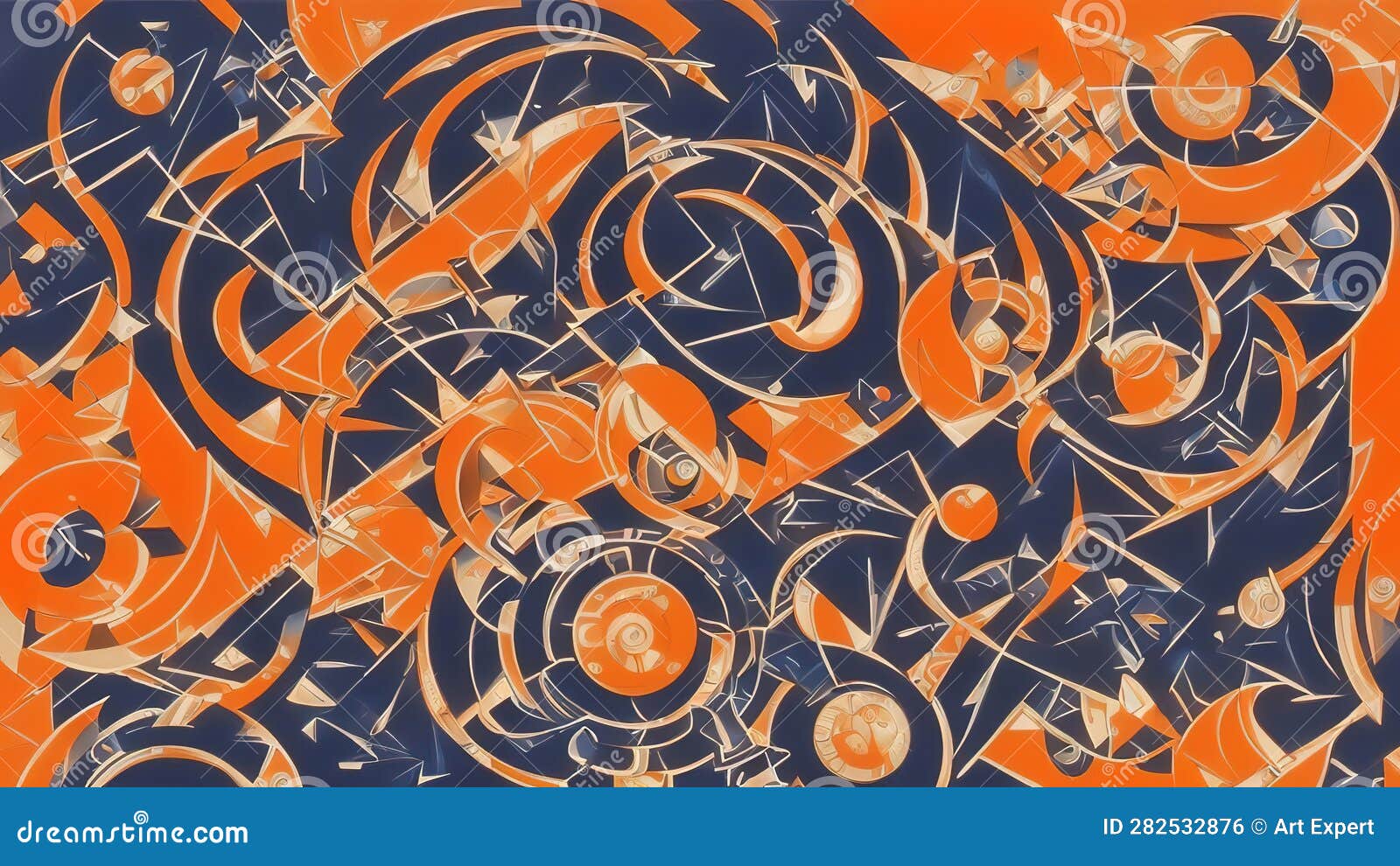 Abstract Background with Orange Patterns. Unusual Patterns Stock ...