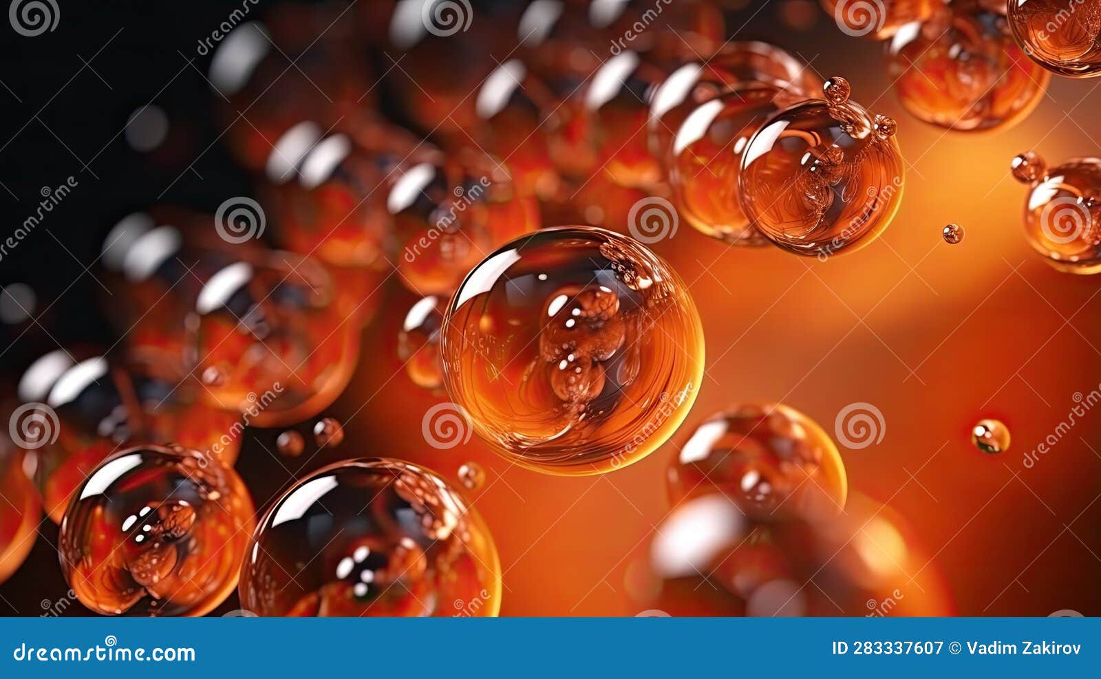 Abstract Background of Orange Sphere Balls Stock Illustration ...