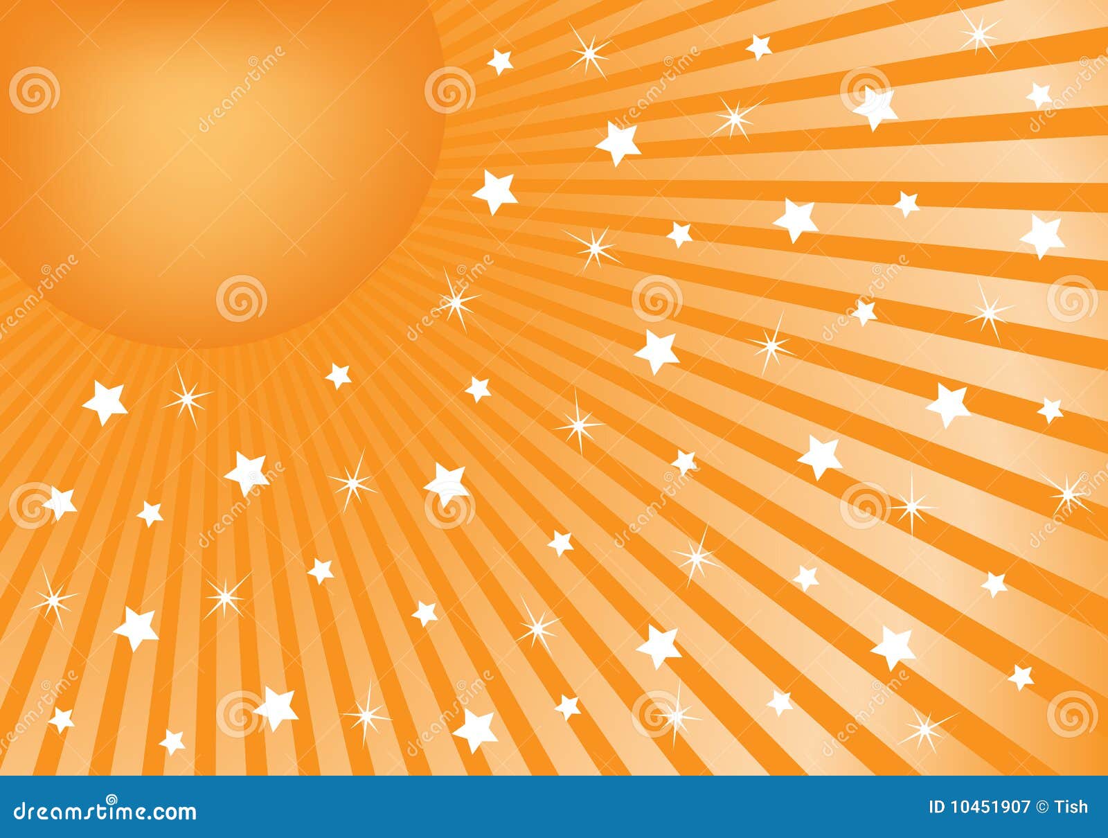 Abstract Background Orange with White Stars Stock Vector - Illustration ...