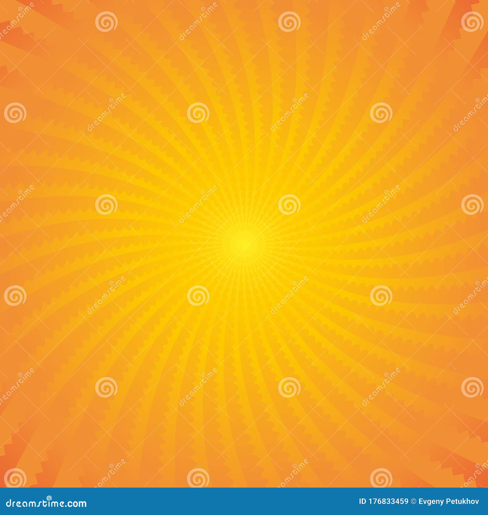 Abstract Background with Orange and Yellow Halftone Shaped Swirling Sun ...