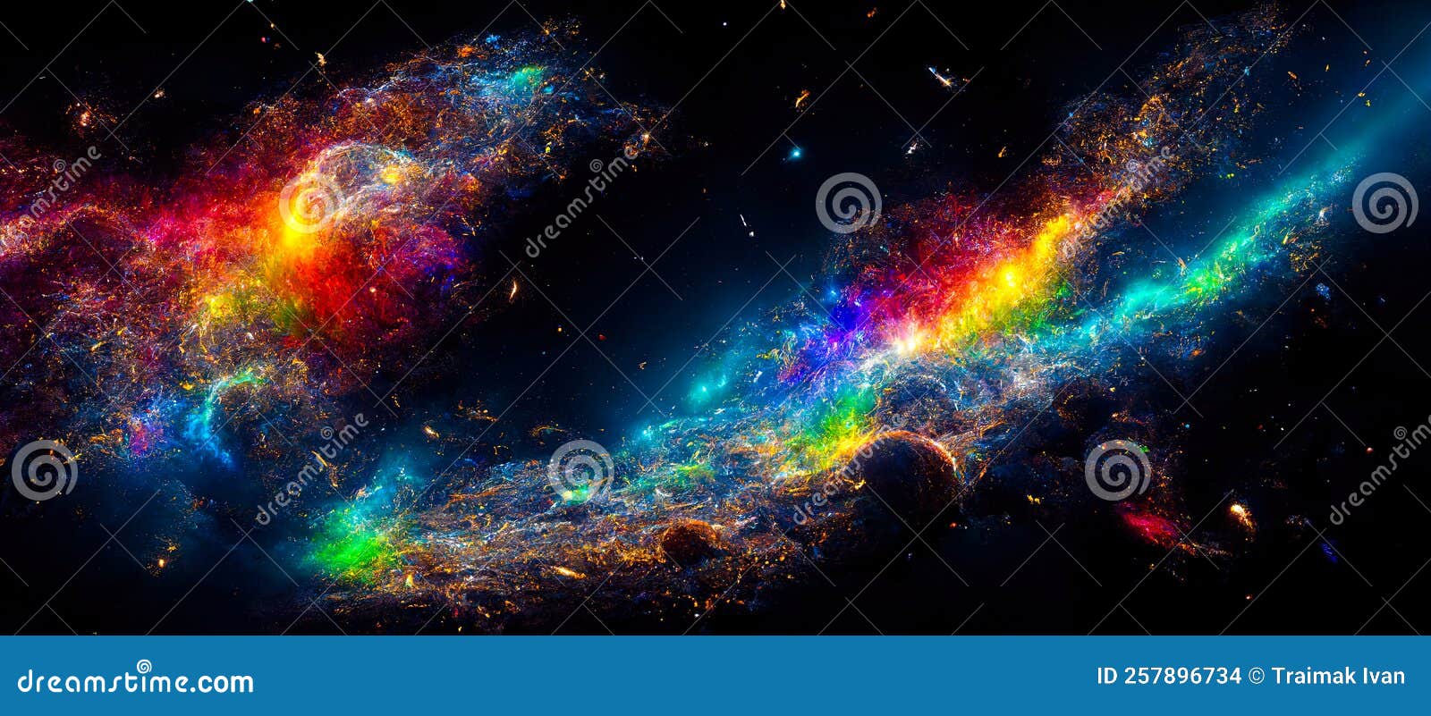 Abstract Background of Outer Space with Ultra Bright Stars and Comets ...