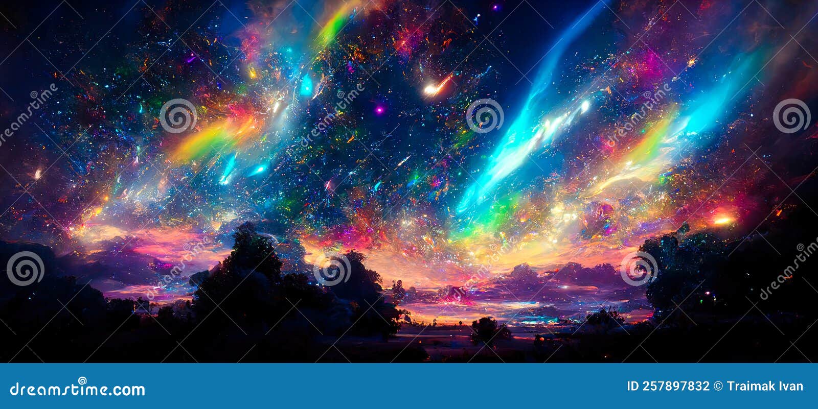 Abstract Background of Outer Space with Ultra Bright Stars and Comets ...