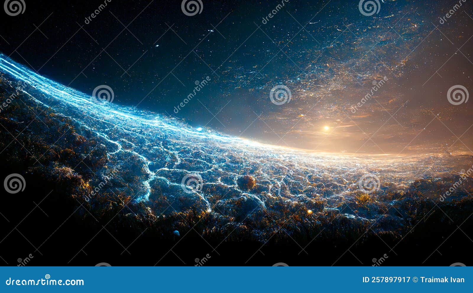 Abstract Background of Outer Space with Ultra Bright Stars and Comets ...