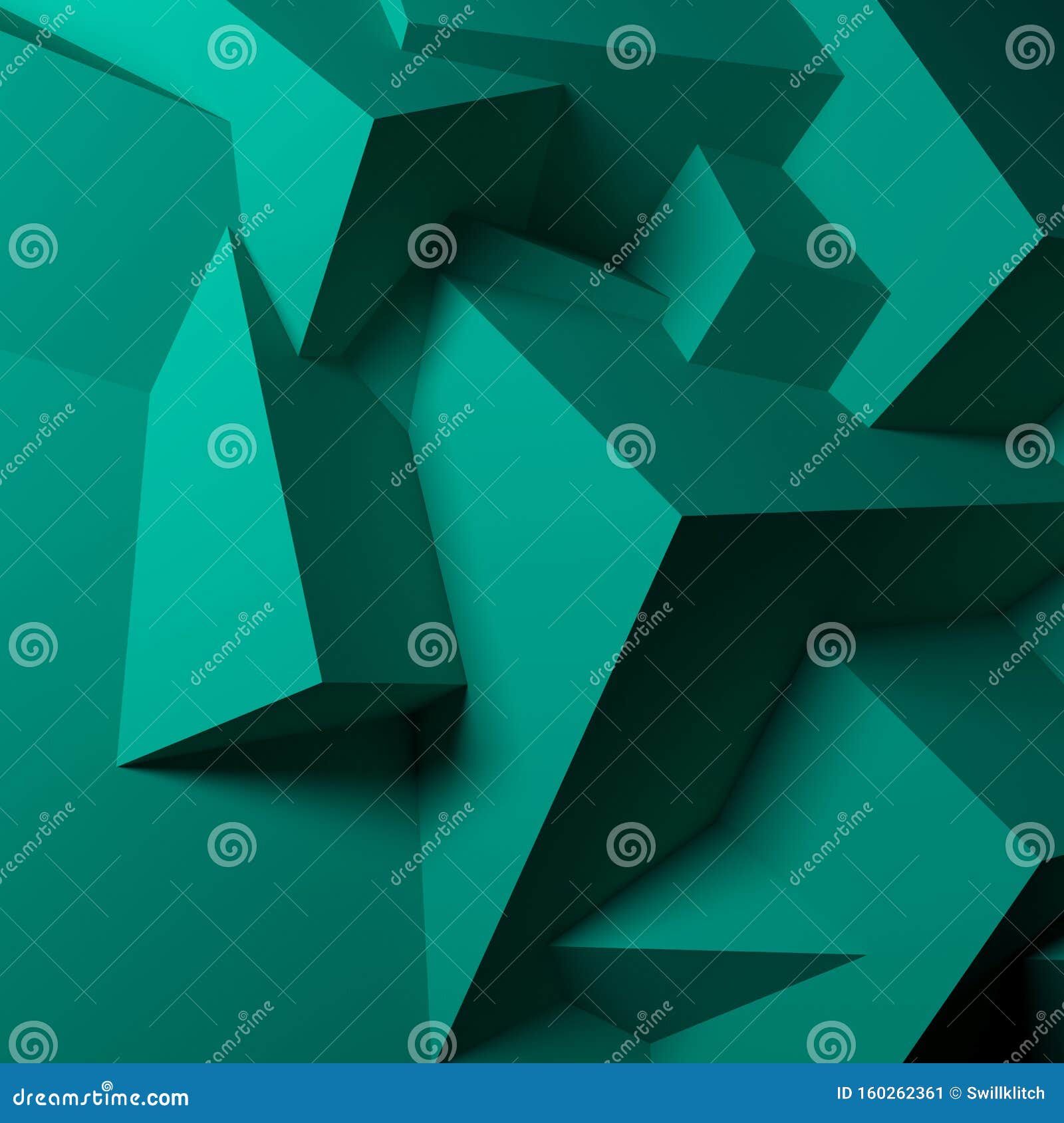 Abstract Background with Overlapping Green Cubes Stock Illustration ...
