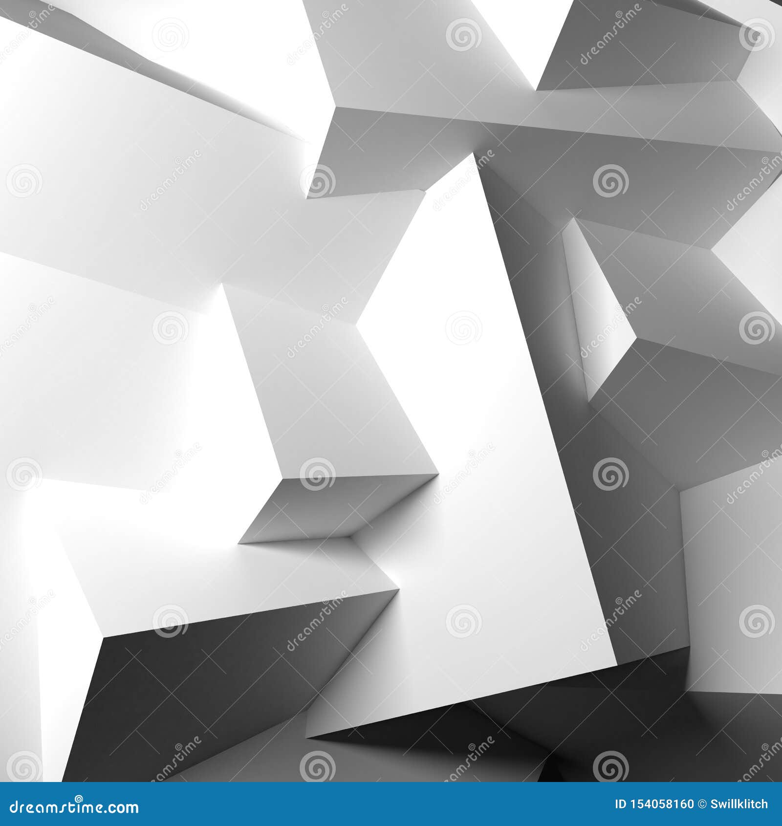 Abstract Background with Overlapping White Cubes Stock Illustration ...