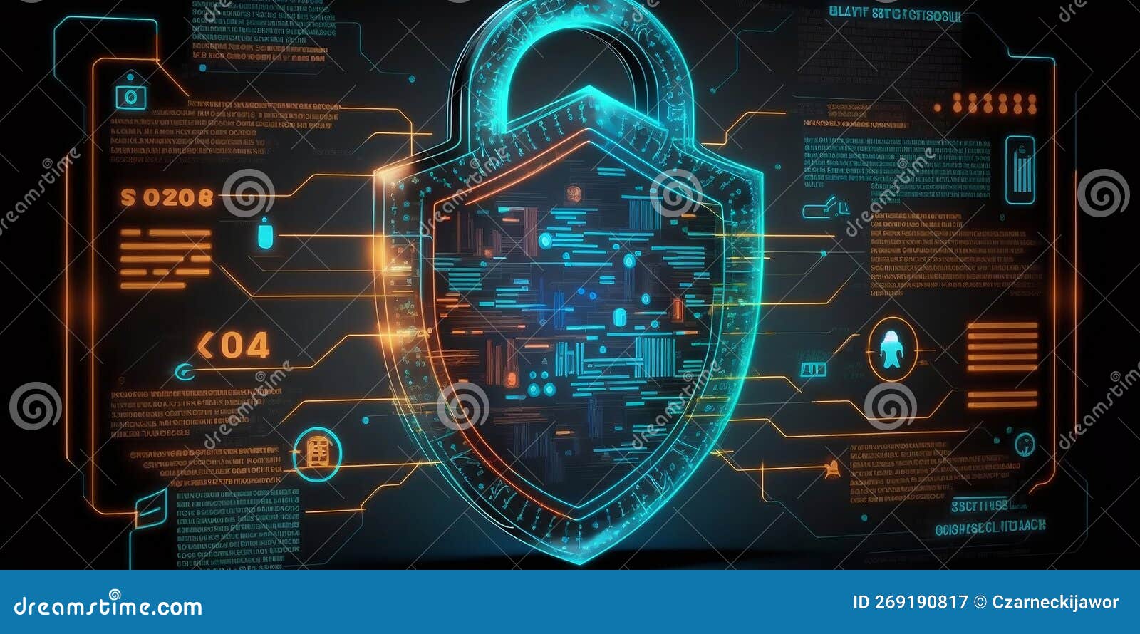 Abstract Background With A Padlock Symbolizing Protection Against