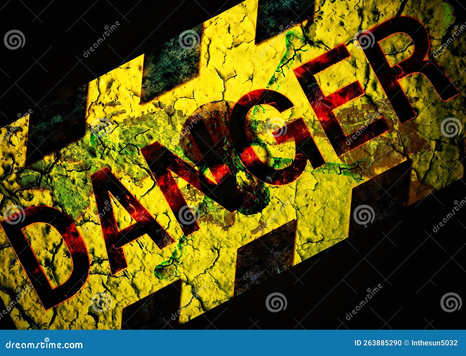 Abstract Background of Painted Caution Marks on a Rough Textured ...