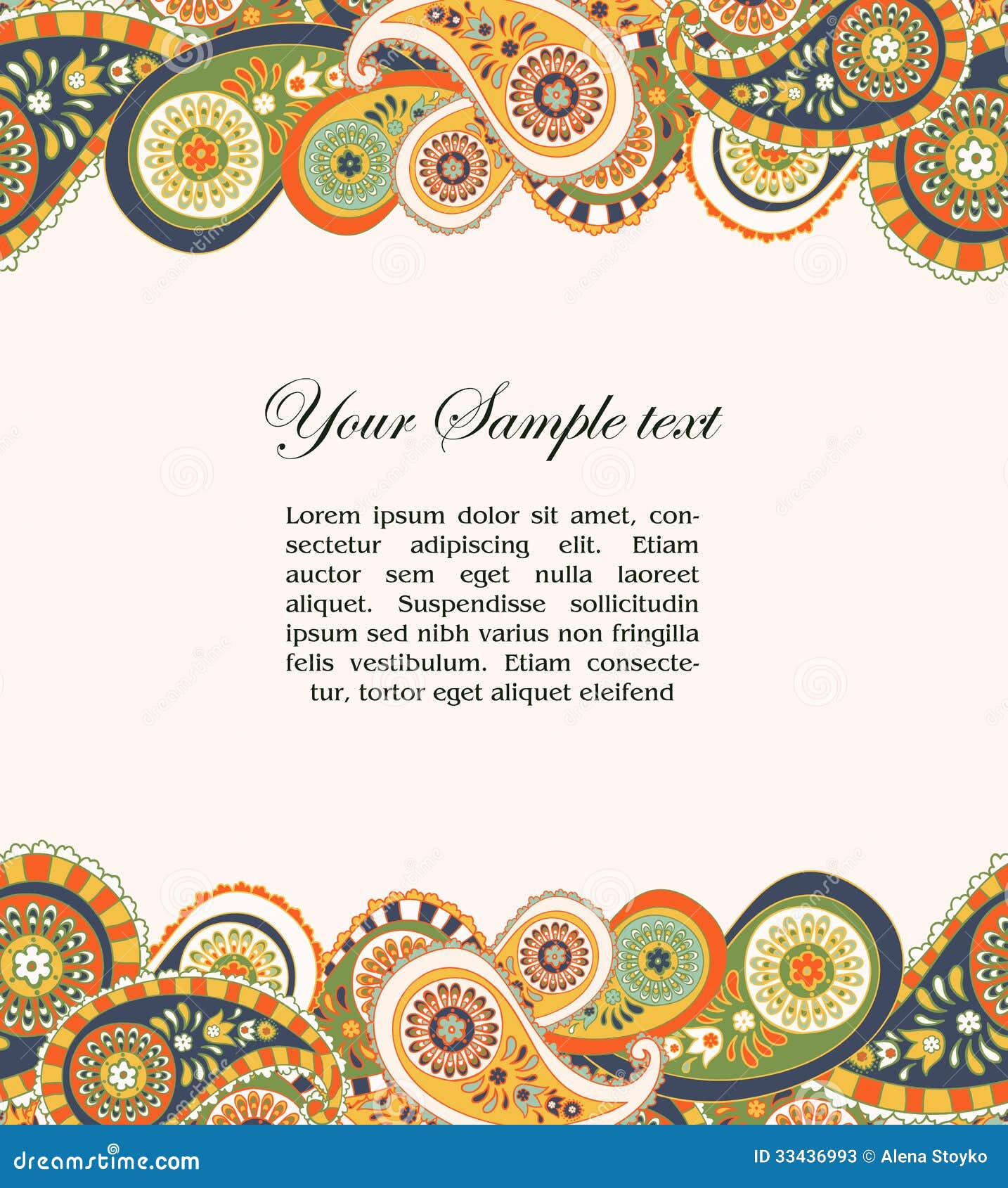 Abstract Background with Paisley Stock Vector - Illustration of design ...