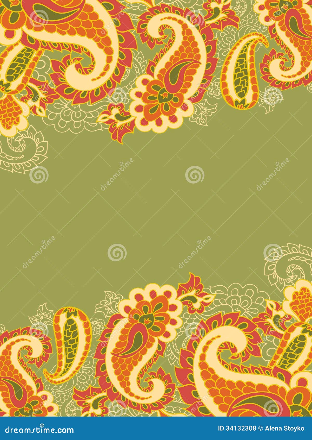 Abstract Background with Paisley Stock Vector - Illustration of nature ...