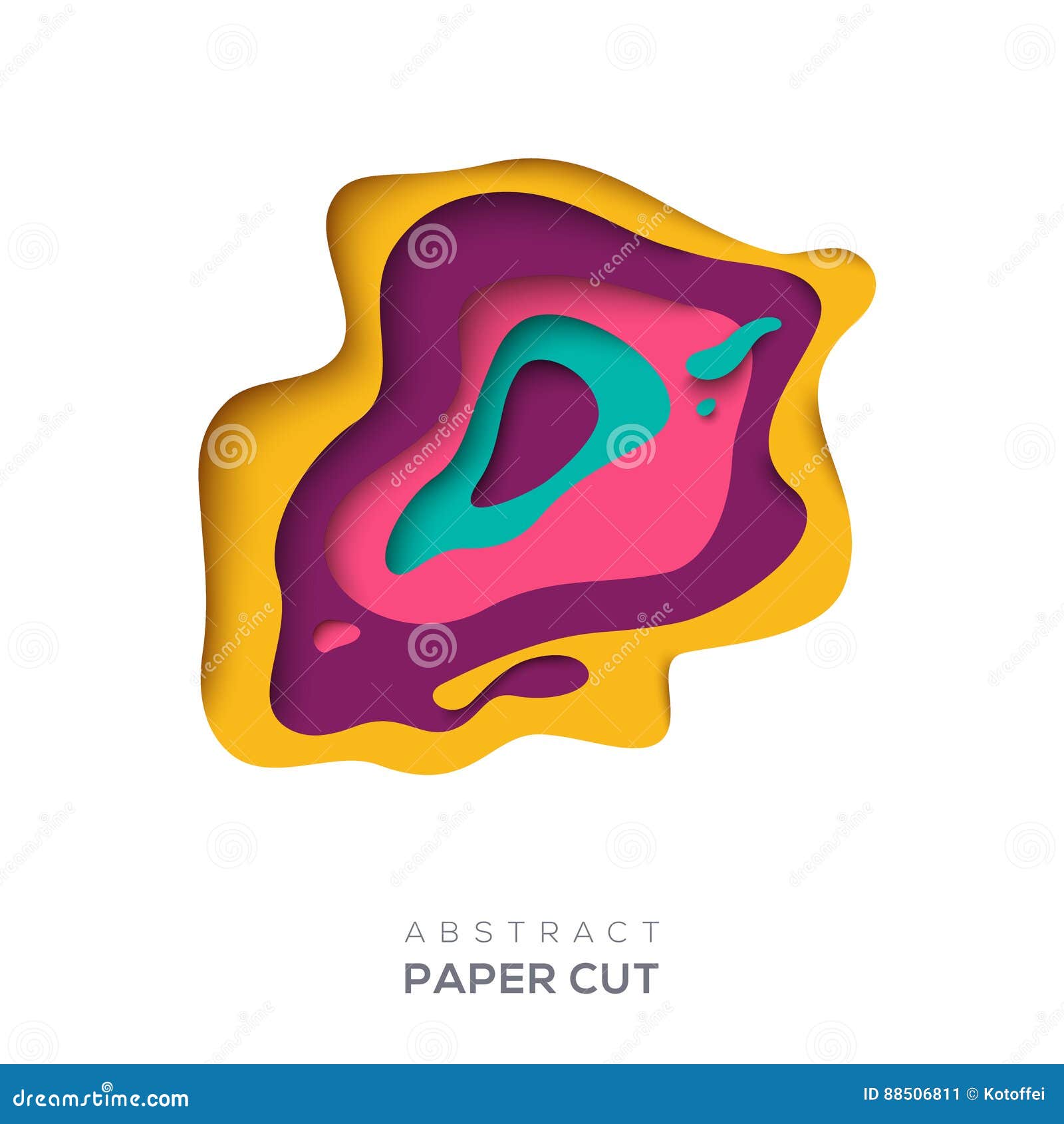 Abstract Background with Paper Cut Shapes Stock Vector - Illustration ...