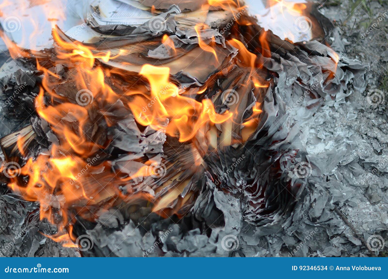 Abstract Background of a Paper in Fire Stock Photo - Image of flame ...
