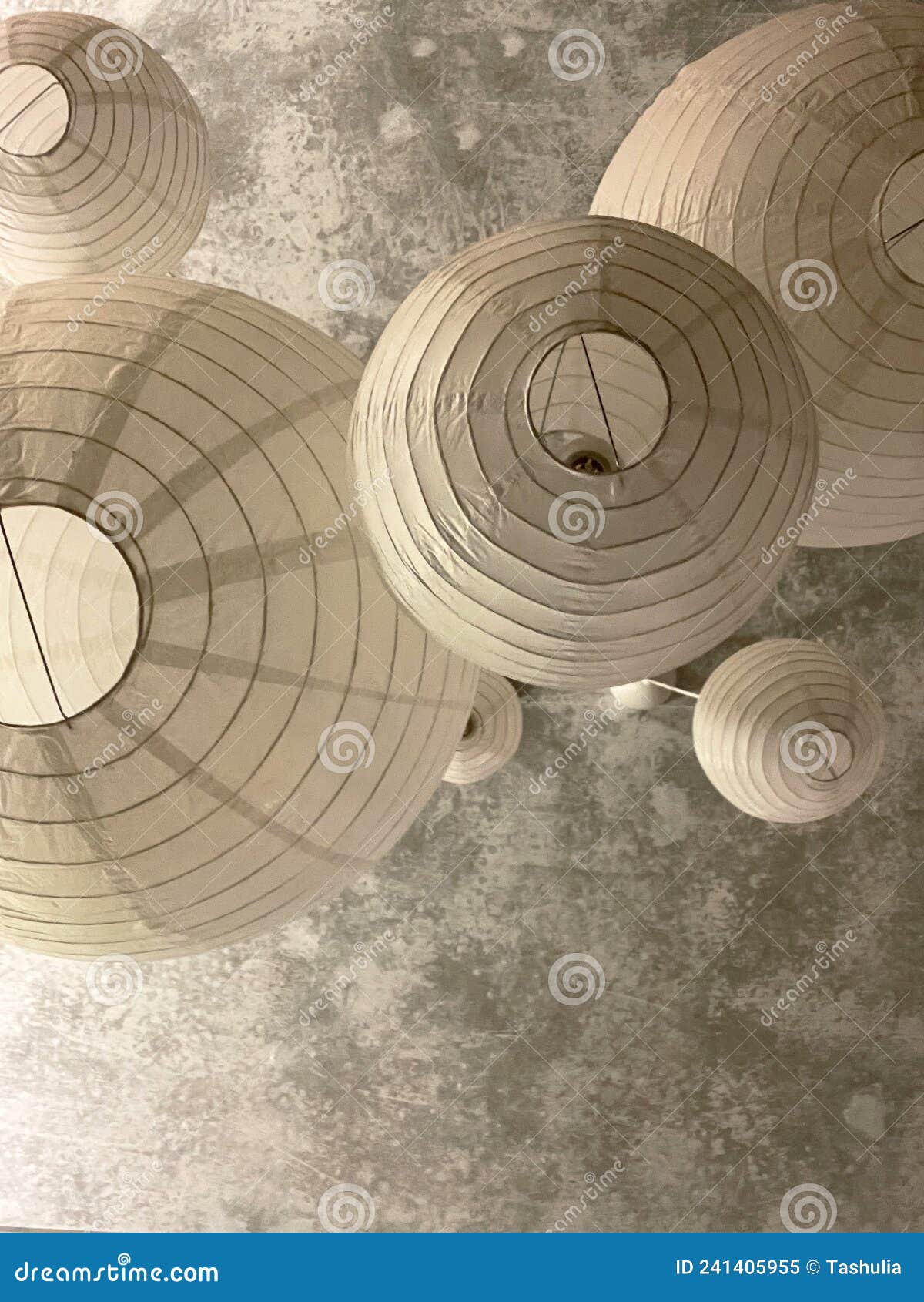 Abstract Background with Paper Lanterns on the Ceiling Stock Image ...