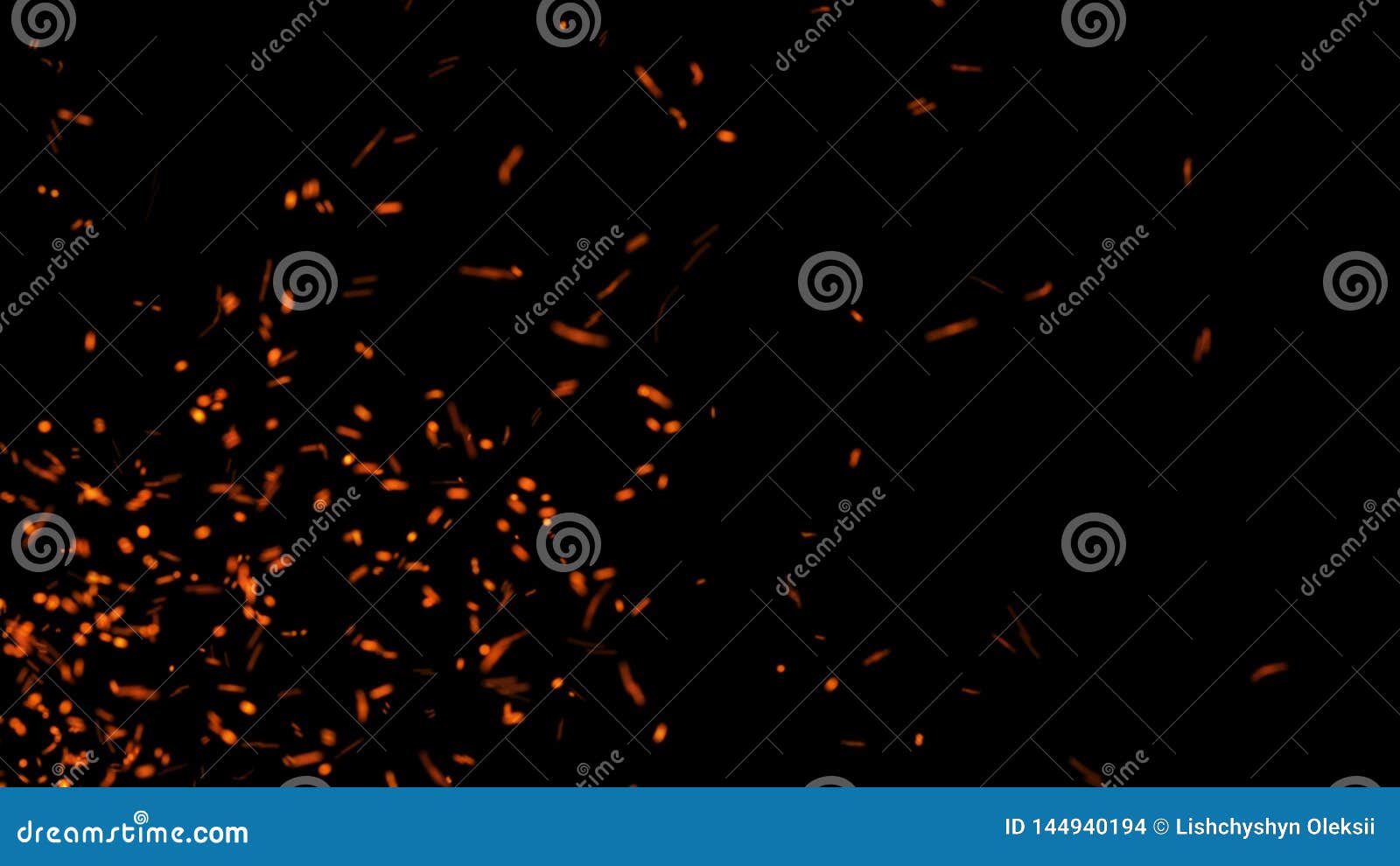 Dust Particles. Abstract Background of Particles. Fire Flying Sparks ...