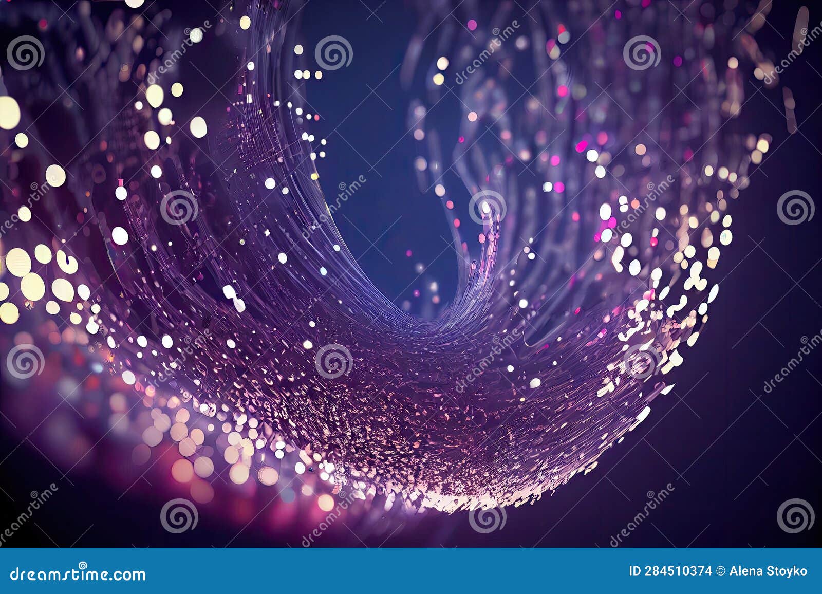 Abstract Background. Particles Form a Curved Surface. Glow Dust Wave ...