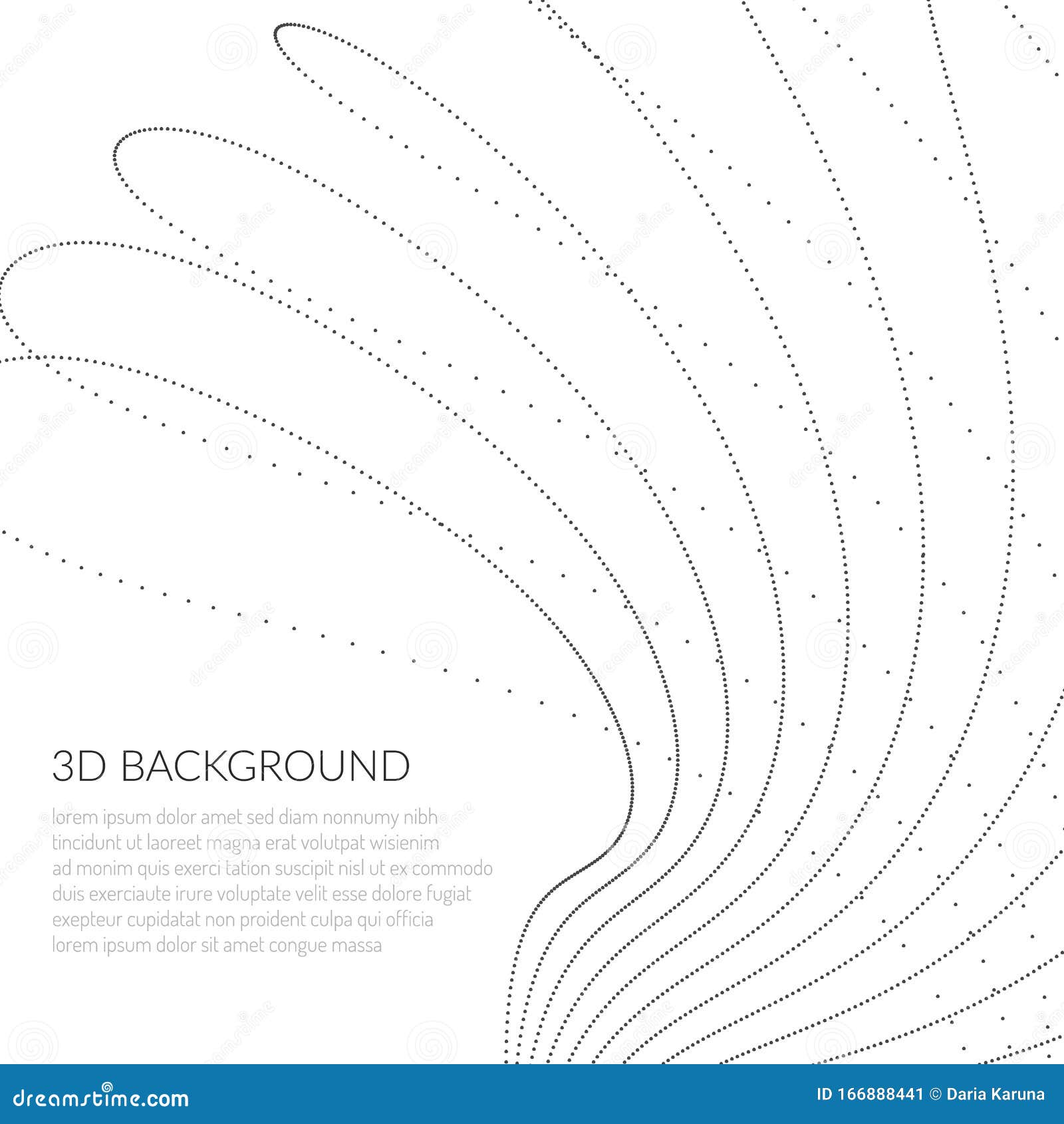 Abstract Background with Particles. Volumetric Figures and Waves of ...