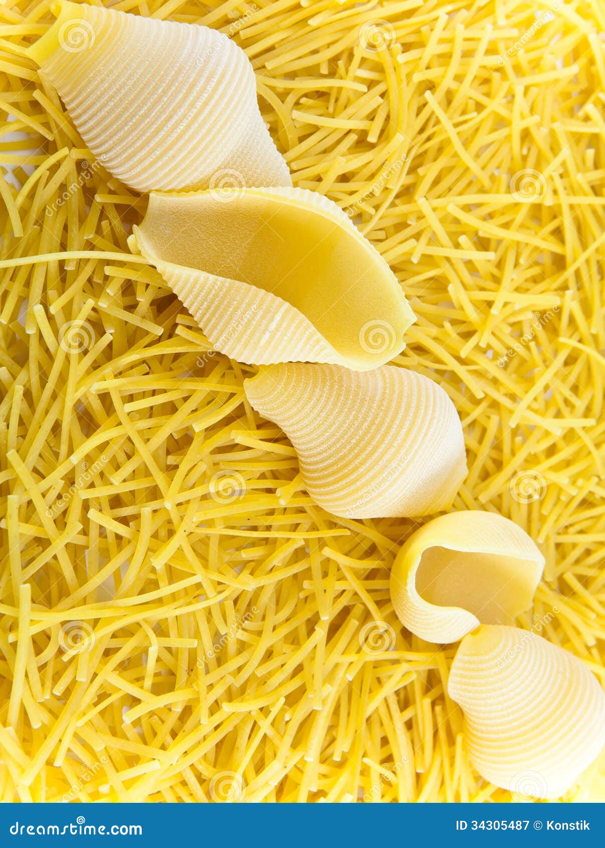 Abstract Background in Pasta Vermicelli and Shell Stock Image - Image ...