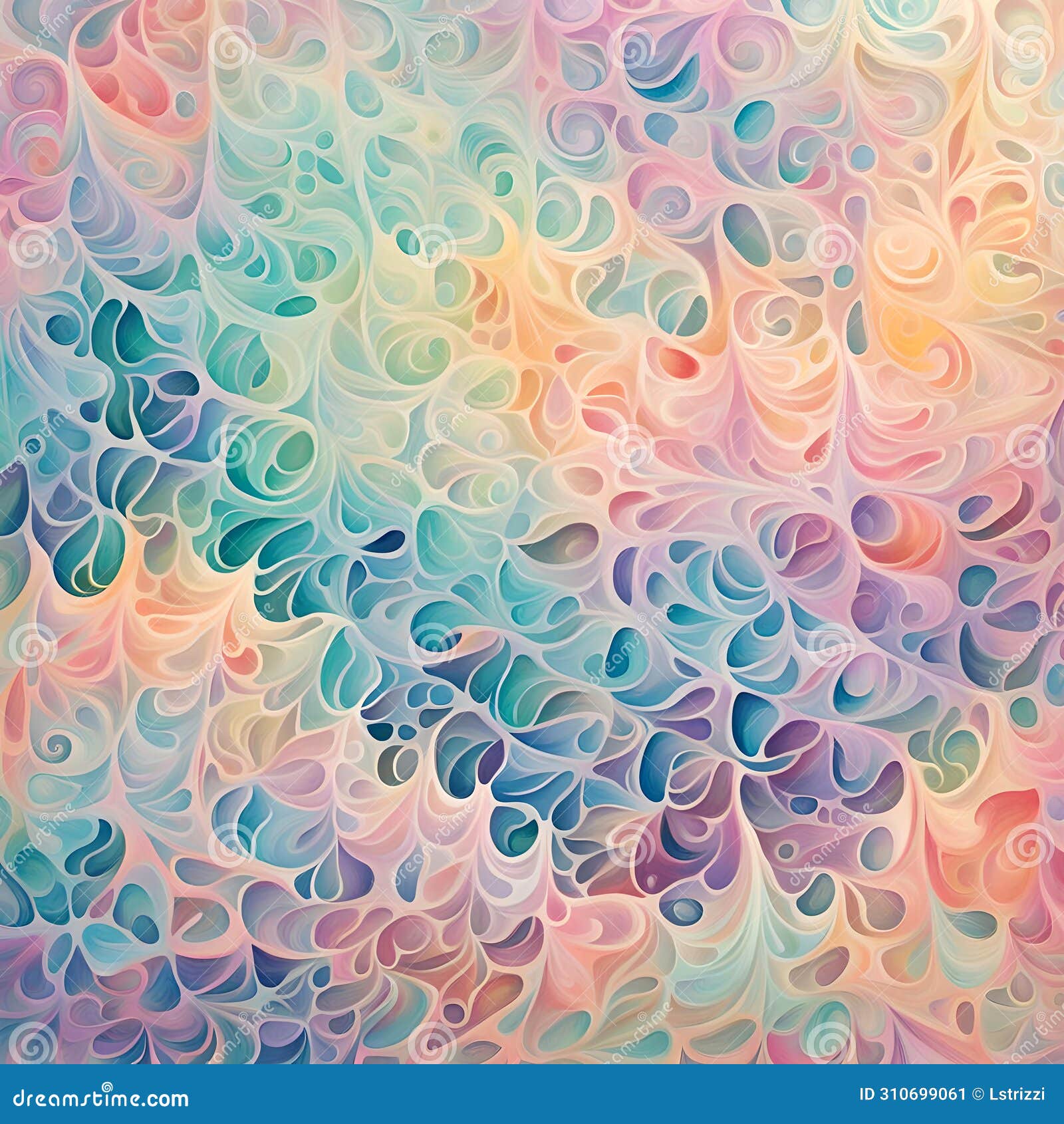 Abstract Background, Pastel-colored Fractal Pattern Stock Illustration ...