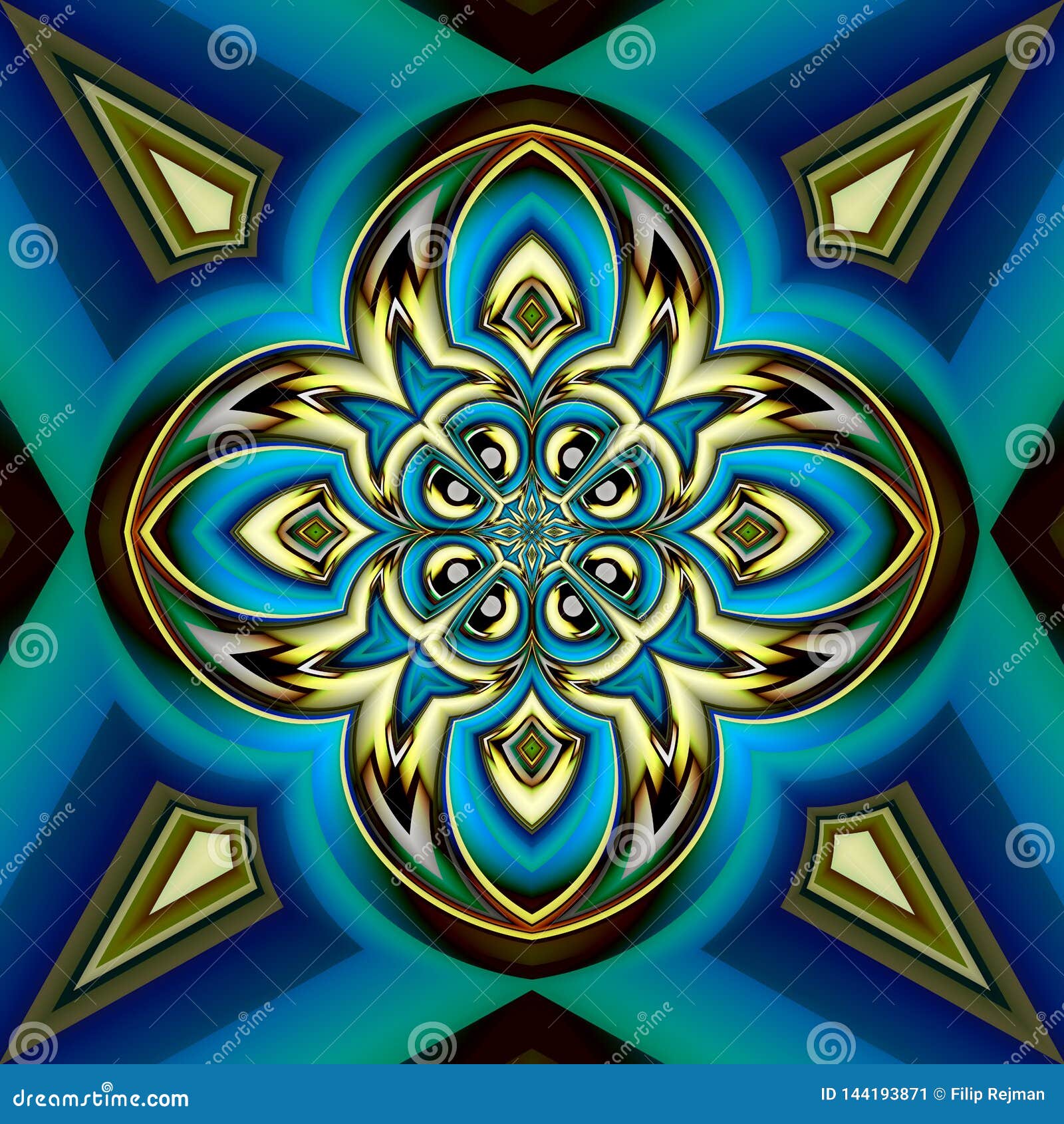 Abstract Background with a Pattern in a Central Symmetry Stock ...