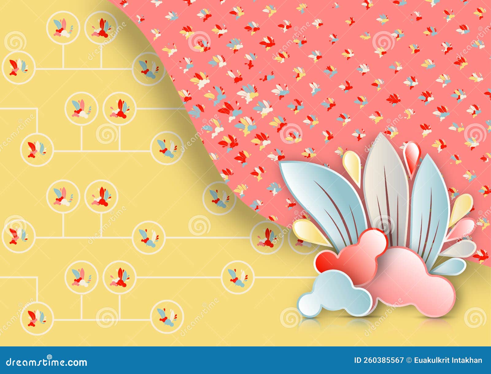 Abstract Background, Pattern Leaf with Clouds, Vector Illustration ...