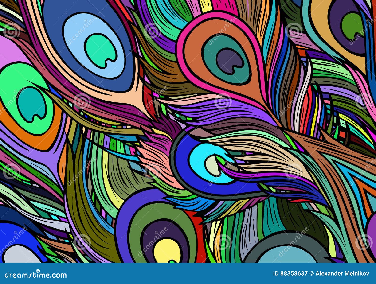 Abstract Background is of Peacock Feathers Stock Vector - Illustration ...
