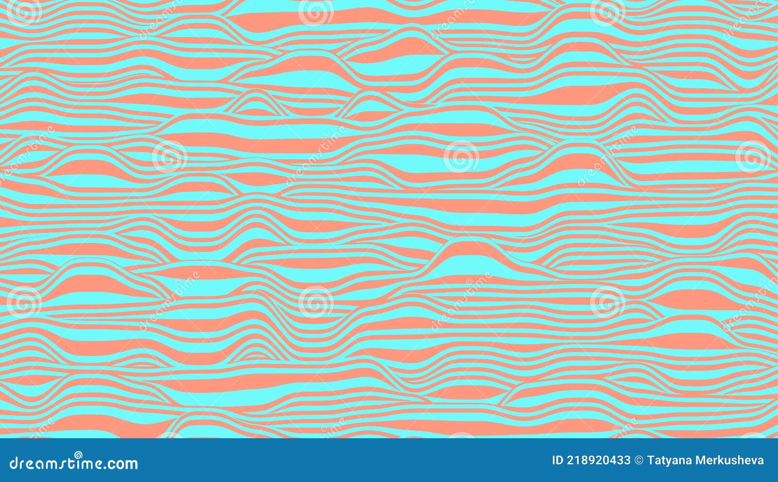Abstract Background in Pink and Azure Colors. Waves on a Striped ...