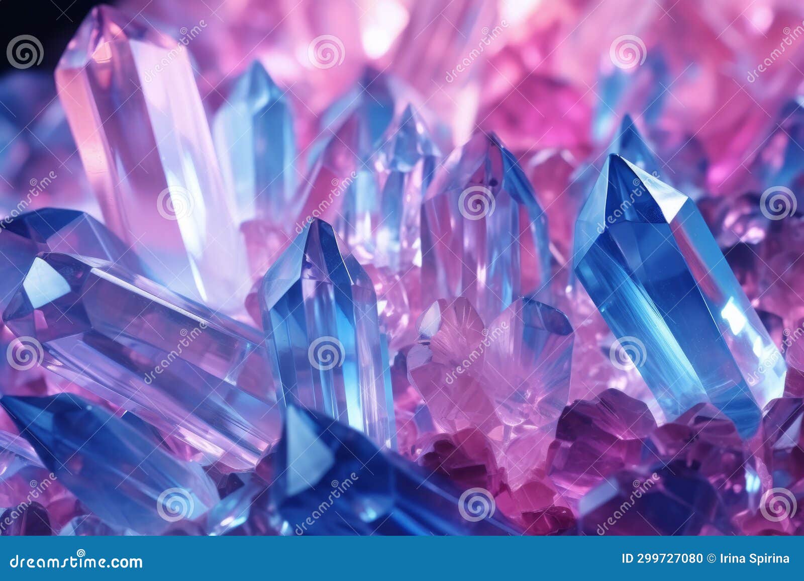 Abstract Background of Pink-blue Crystals with Refraction of Light ...