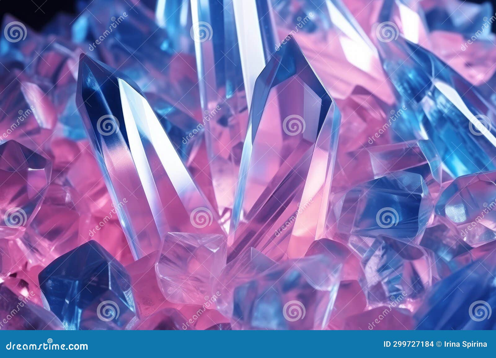 Abstract Background of Pink-blue Crystals with Refraction of Light ...