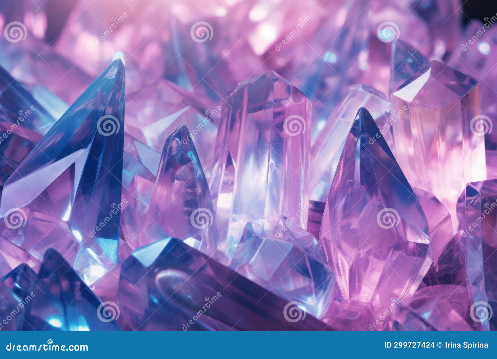 Abstract Background of Pink-blue Crystals with Refraction of Light ...