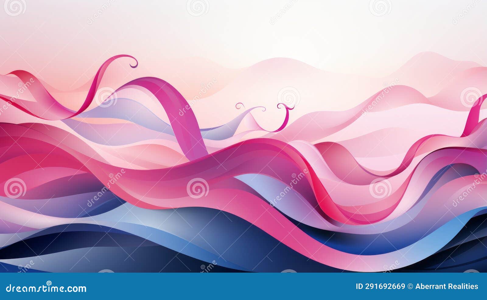 Abstract Background with Pink and Blue Waves Stock Illustration ...