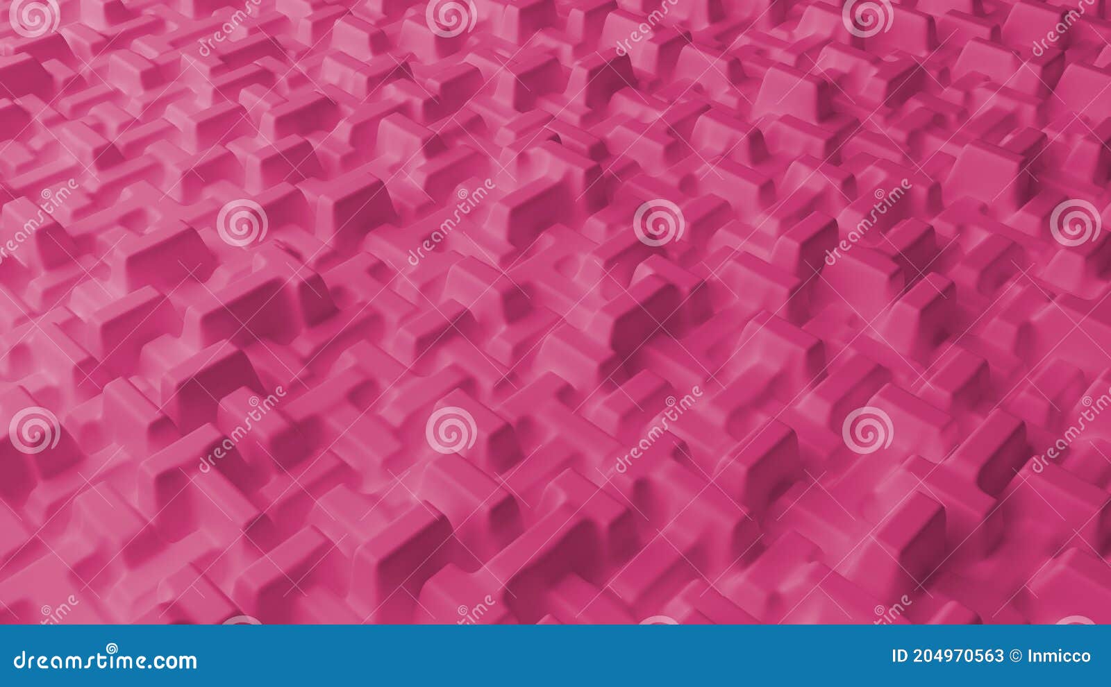 Abstract Background with Pink Cubes. Block-shaped Installation ...